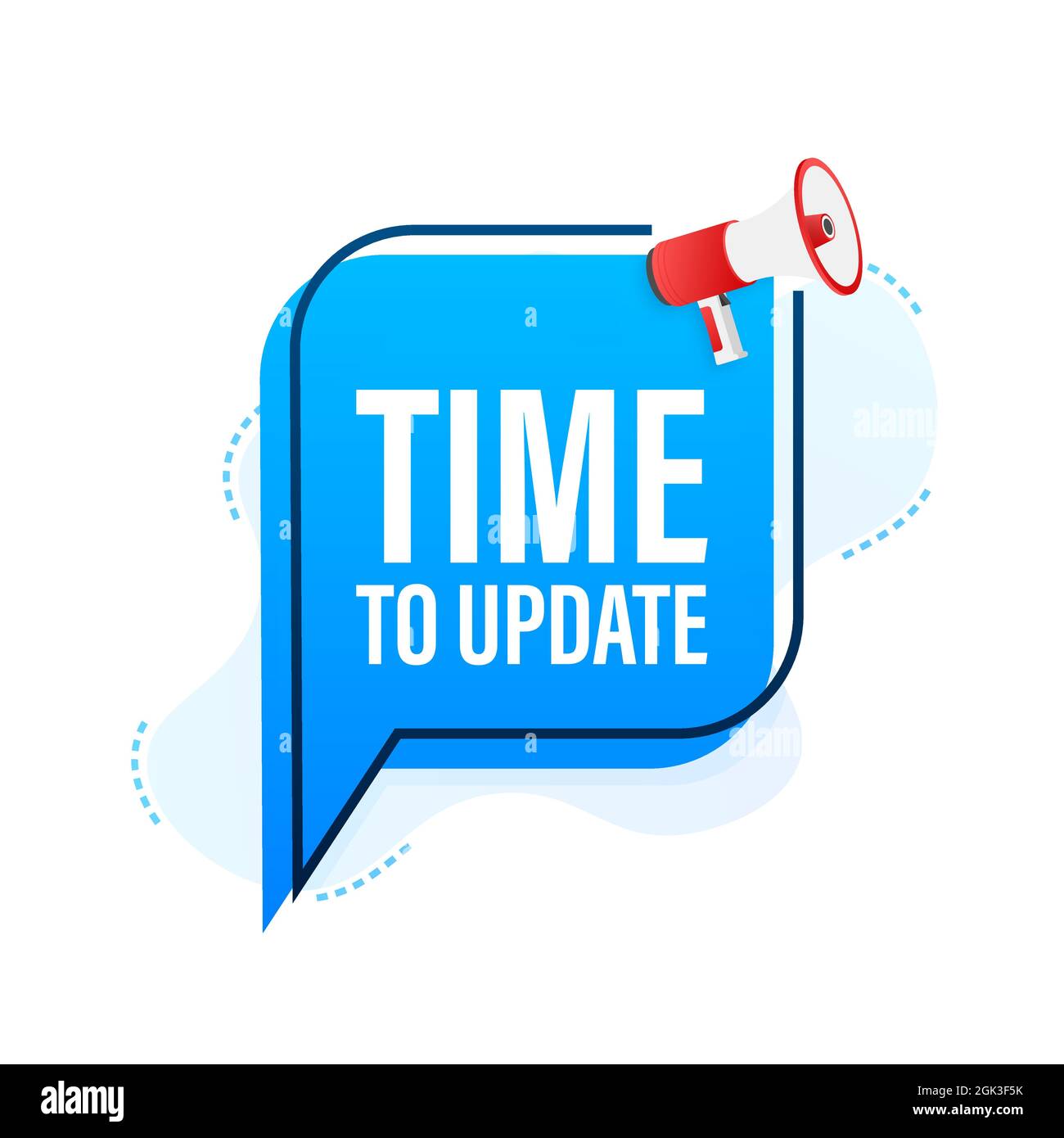 Megaphone with Time to update. Megaphone banner. Web design Stock ...