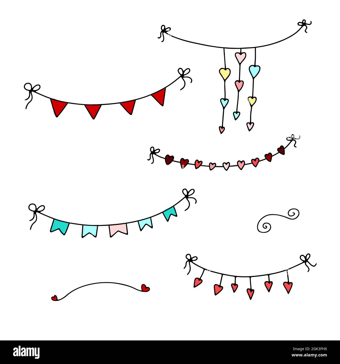 Line color party flags Stock Vector Images - Alamy