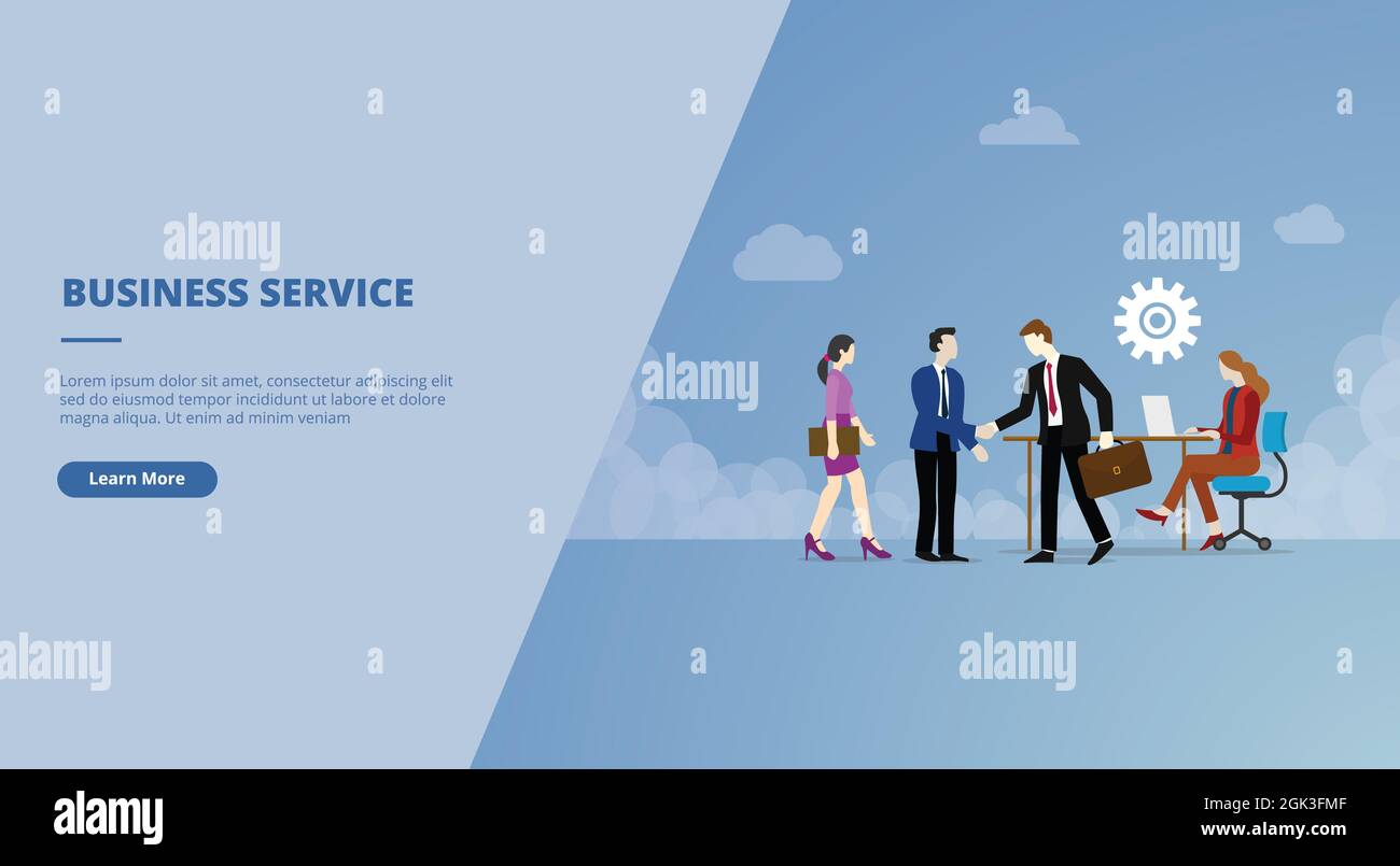 business service for website template landing homepage vector ...