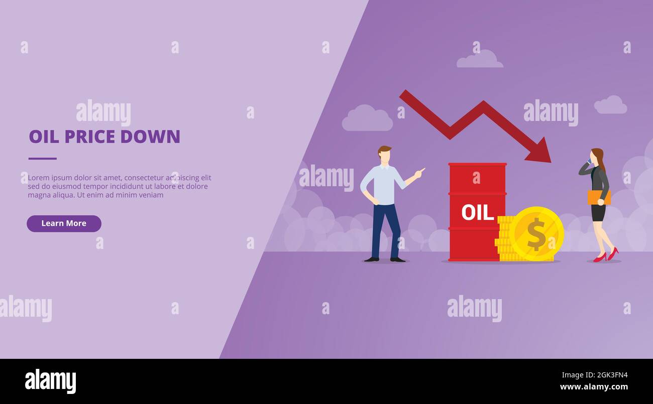 oil price down for website template landing homepage vector ...