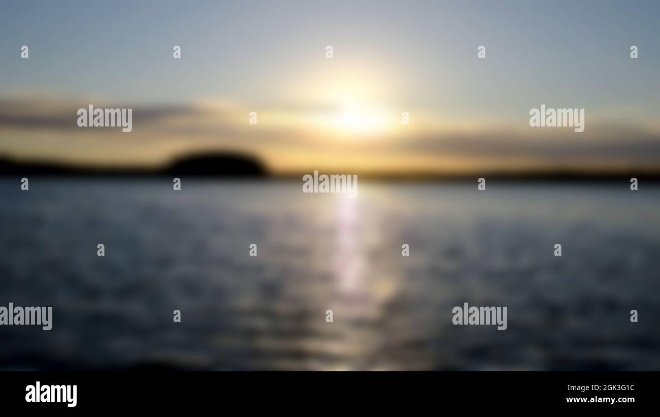lake at sunset. blurred image. background for design. High quality ...