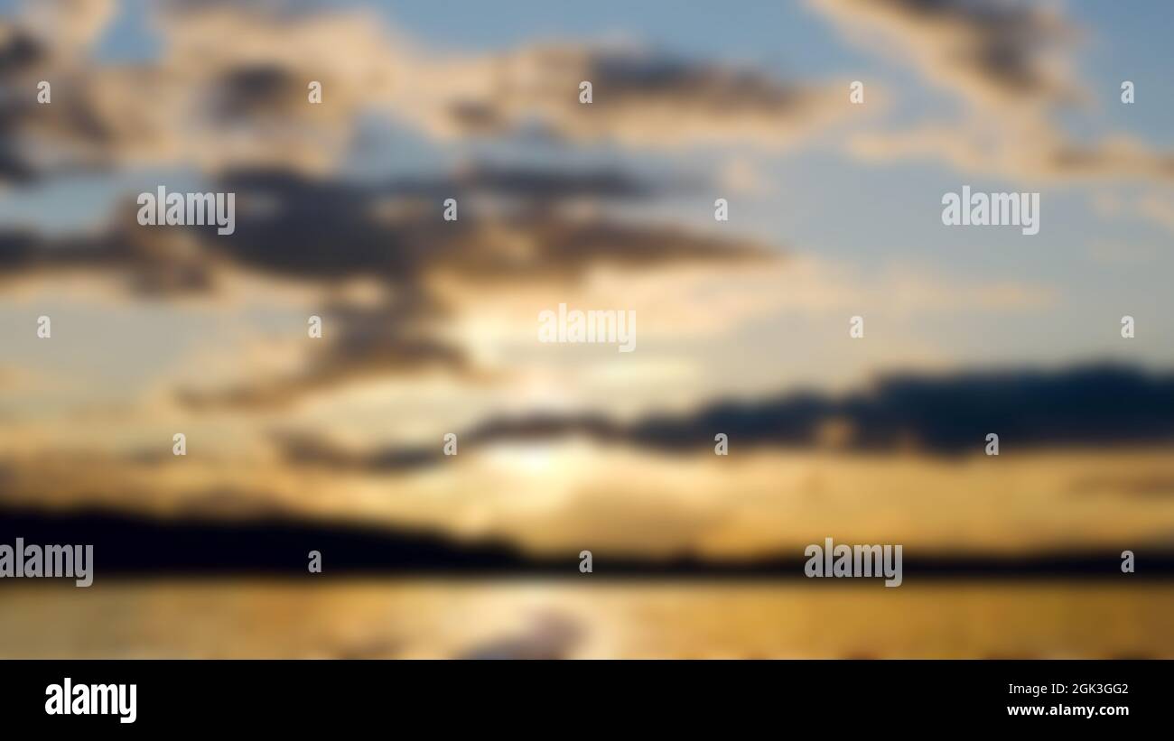 lake at sunset. blurred image. background for design. High quality ...