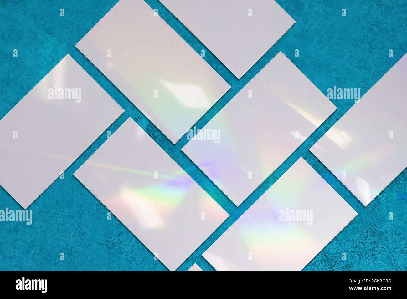 Empty white rectangle poster mockups with diagonal shadow Stock Photo ...