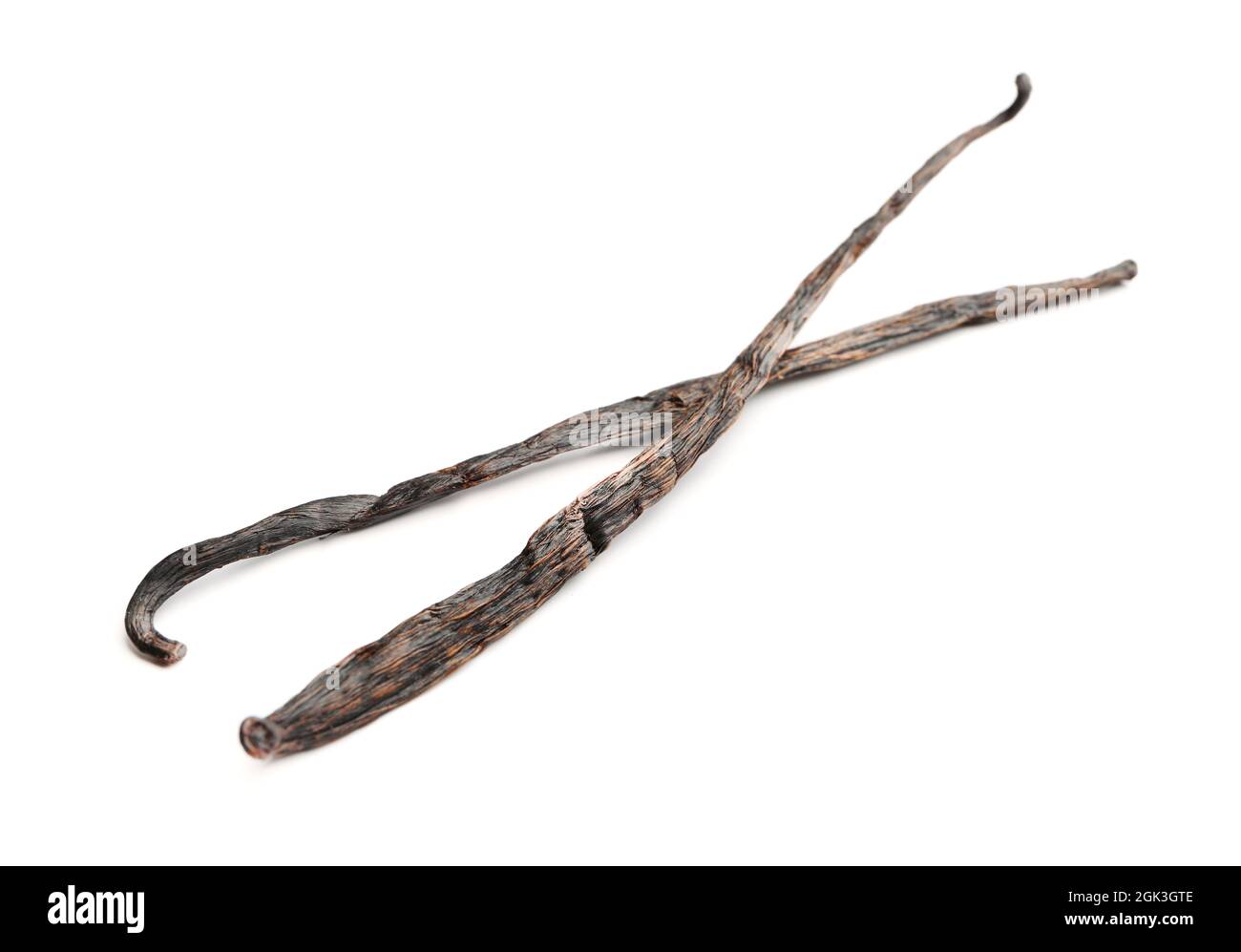 Vanilla pods on white background Stock Photo - Alamy