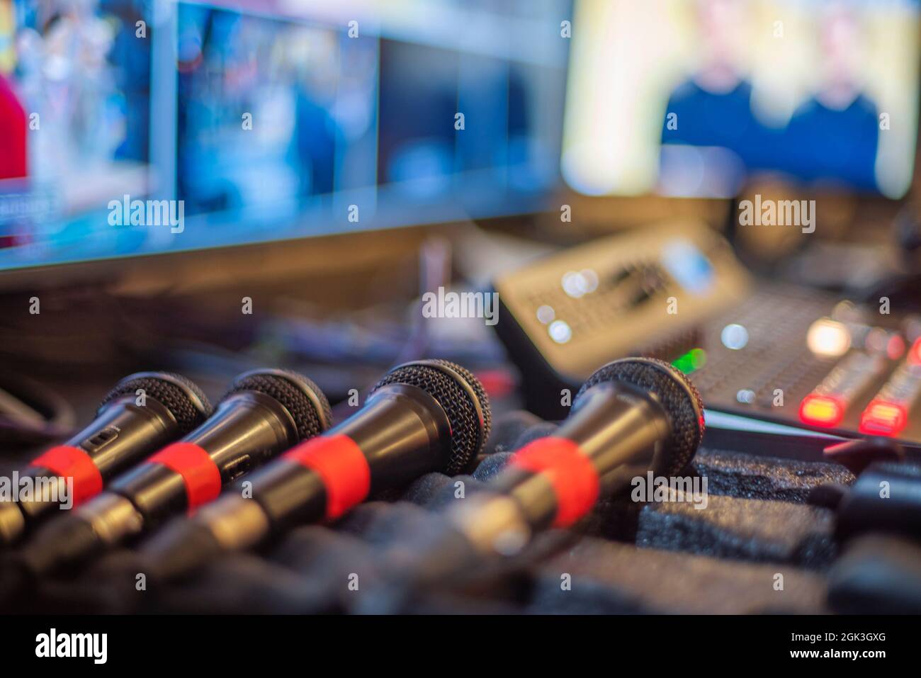 microphone for an artist on stage at a concert Stock Photo - Alamy