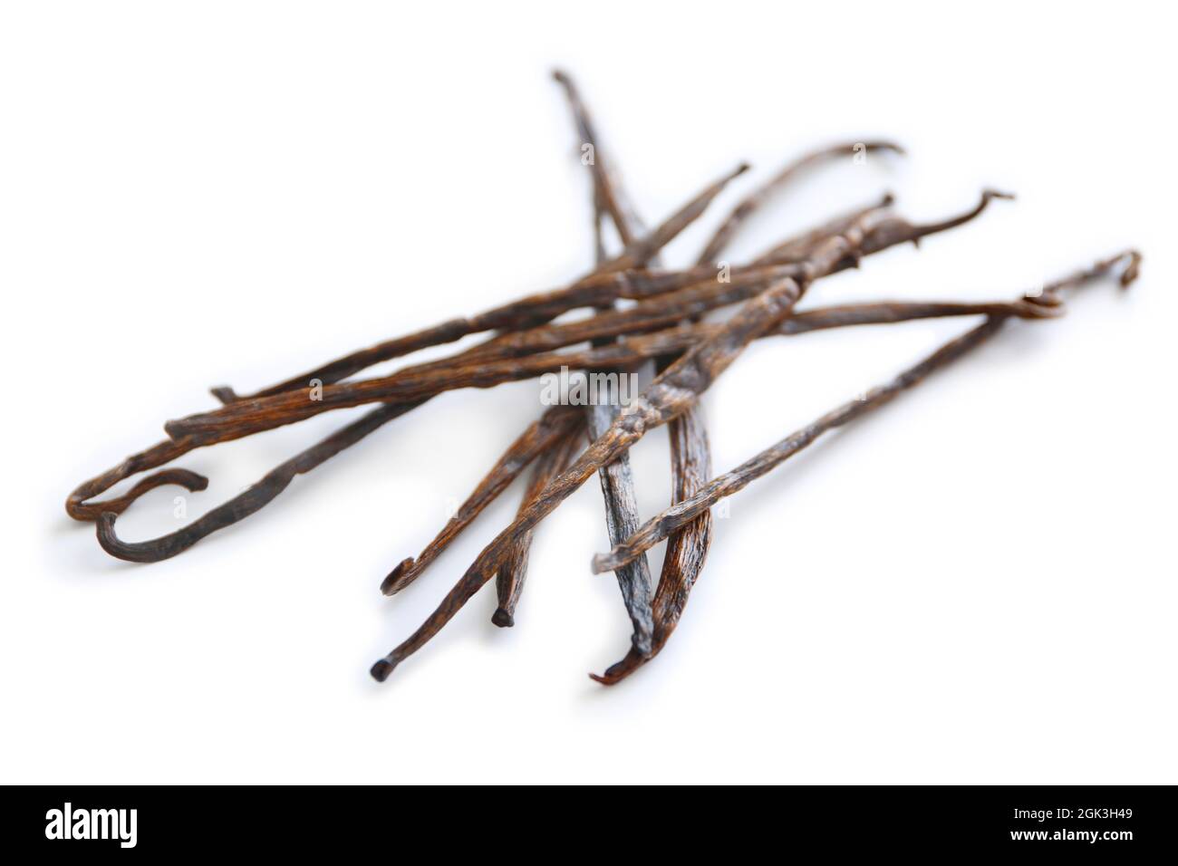 Vanilla pods on white background Stock Photo - Alamy