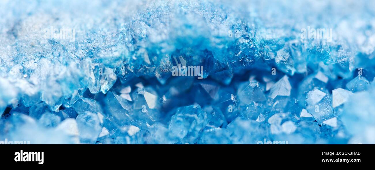 Crystals texture. Blue cold winter background. Banner format Stock ...