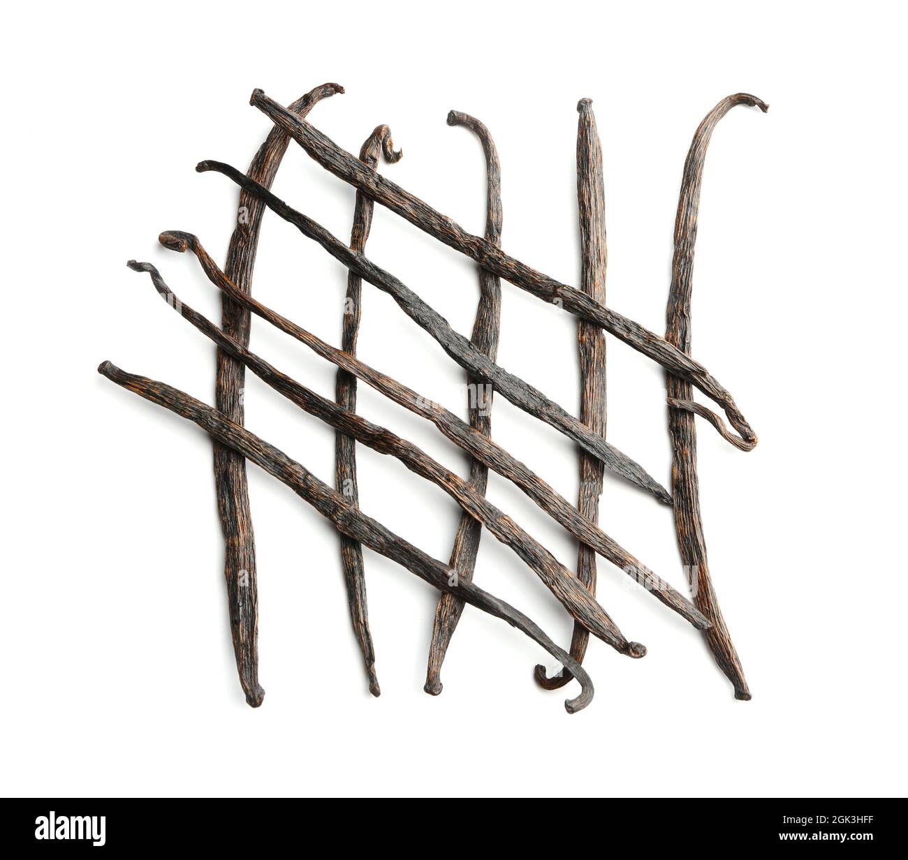 Vanilla pods on white background Stock Photo - Alamy