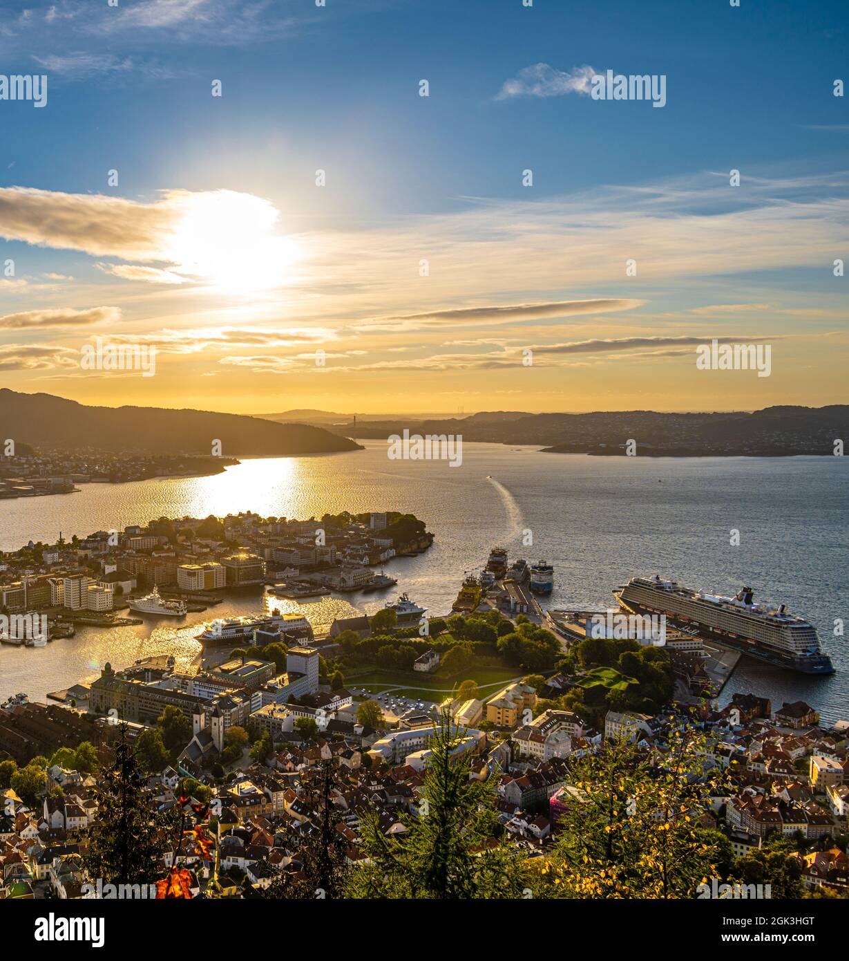 Sunset in Bergen, Western Norway Stock Photo - Alamy