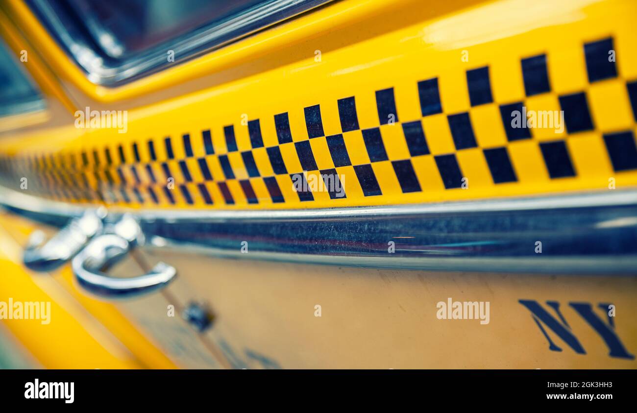 Close up of a vintage New York City yellow taxi cab Stock Photo - Alamy