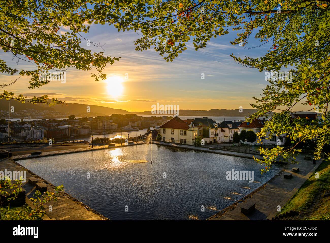 Sunset in Bergen, Western Norway Stock Photo - Alamy