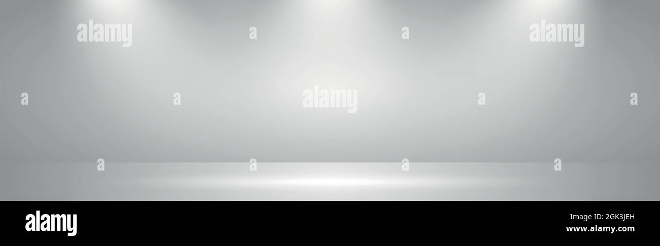 Realistic light studio with spotlights lighting - Vector illustration ...