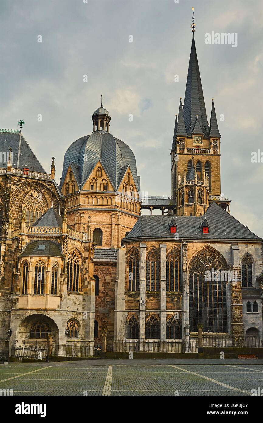 One of the oldest cathedrals in Europe. Founded by Charlemagne Stock ...