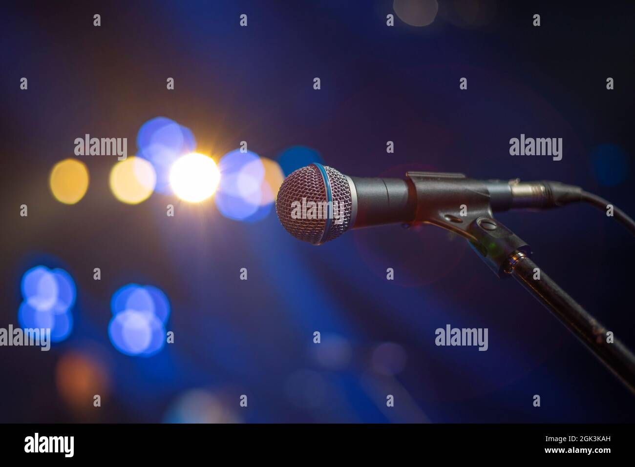 microphone for an artist on stage at a concert Stock Photo - Alamy