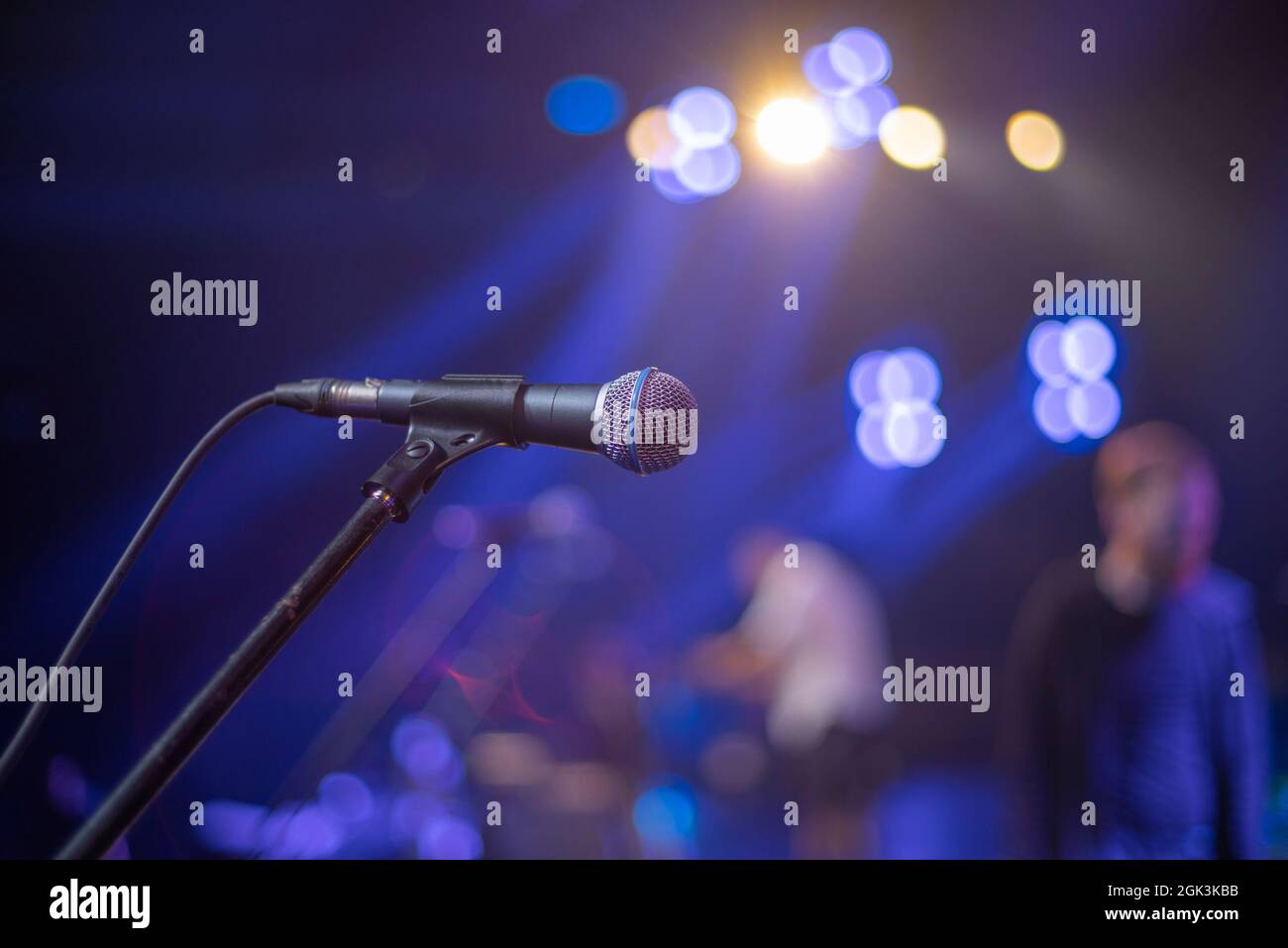 microphone for an artist on stage at a concert Stock Photo - Alamy