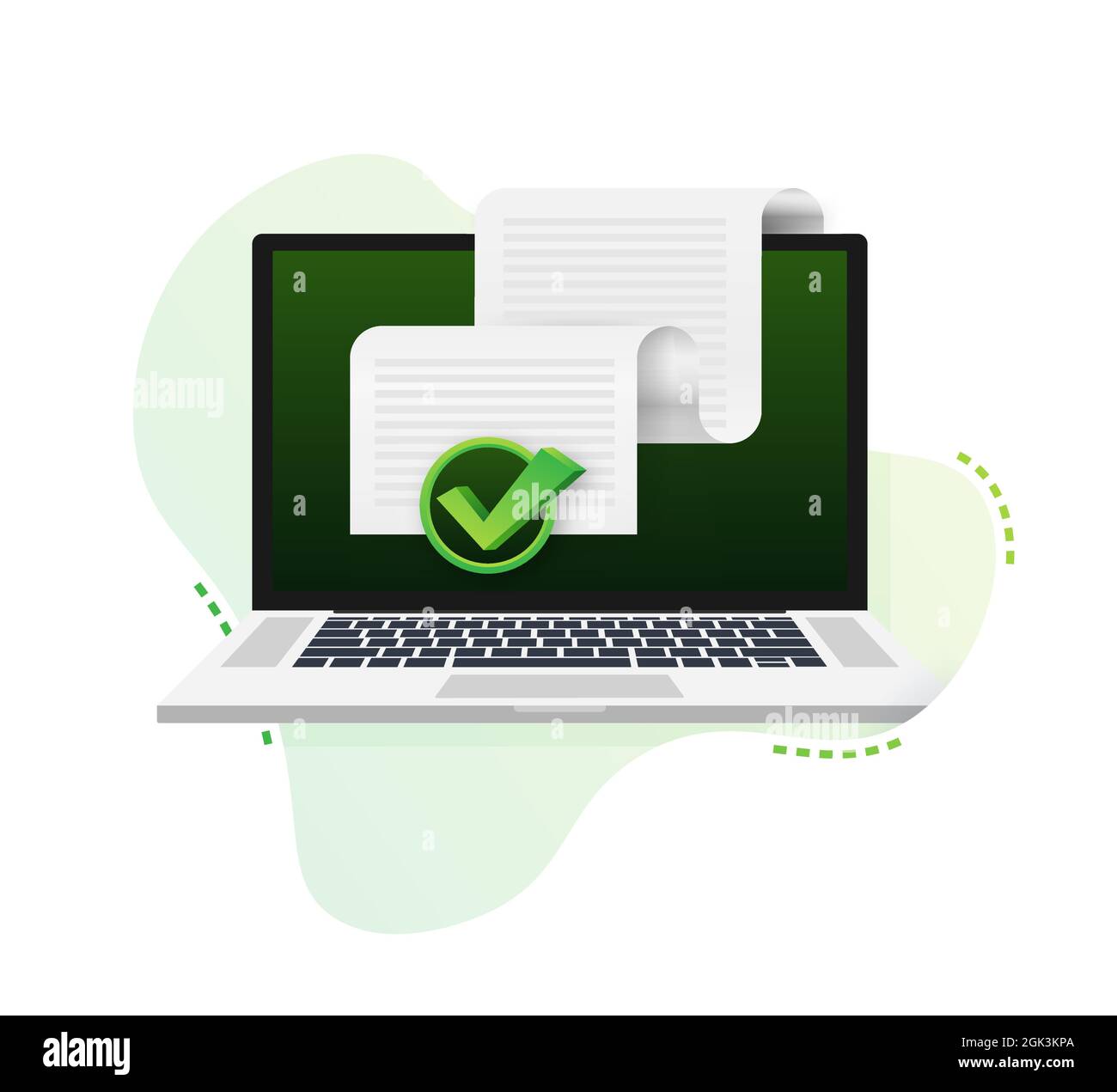 Documents icon. Stack of paper sheets. Confirmed or approved document ...