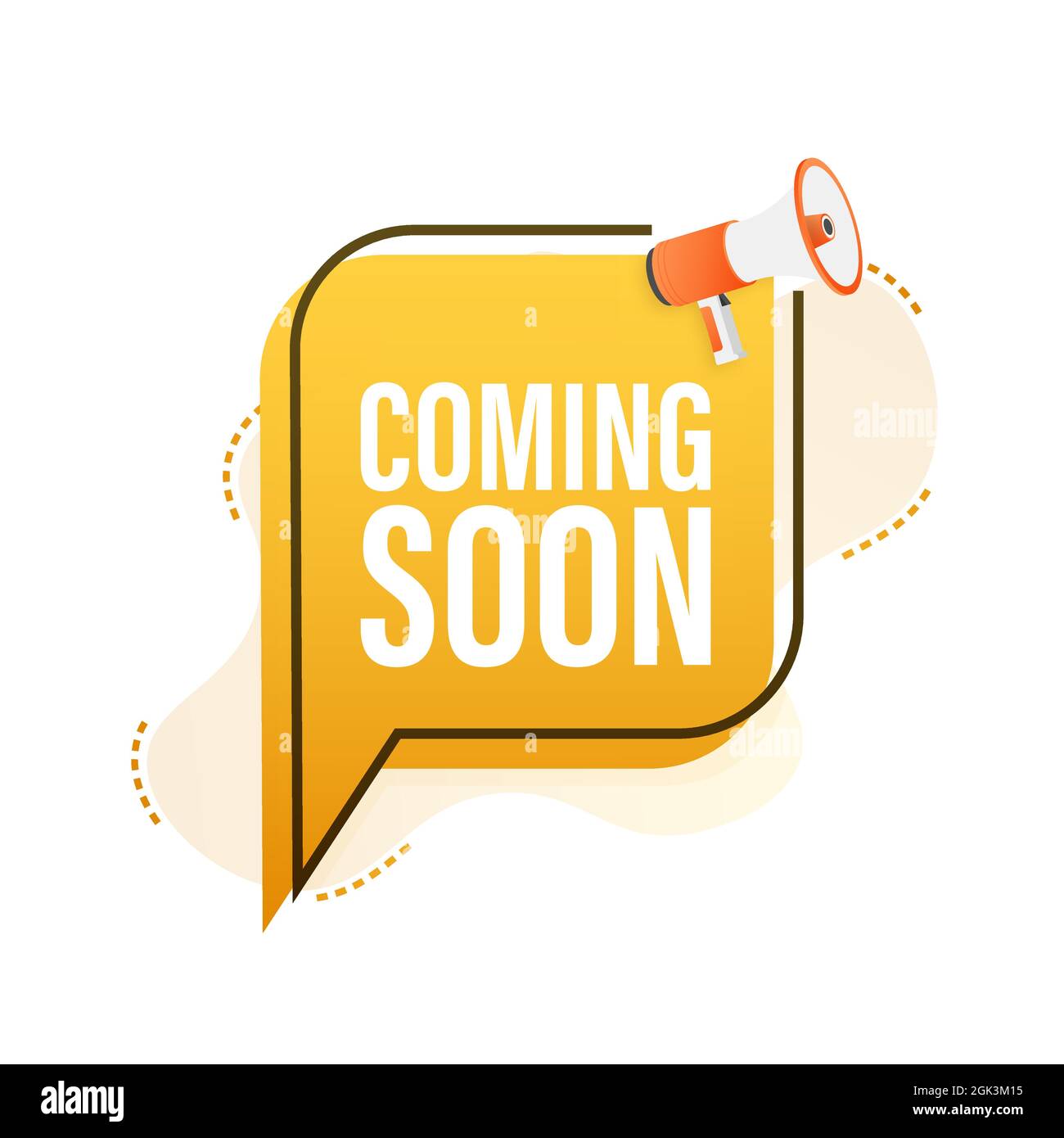 Megaphone label with coming soon. Megaphone banner. Web design. Vector ...