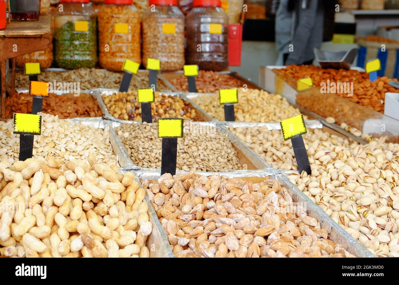 Different nuts at market Stock Photo - Alamy