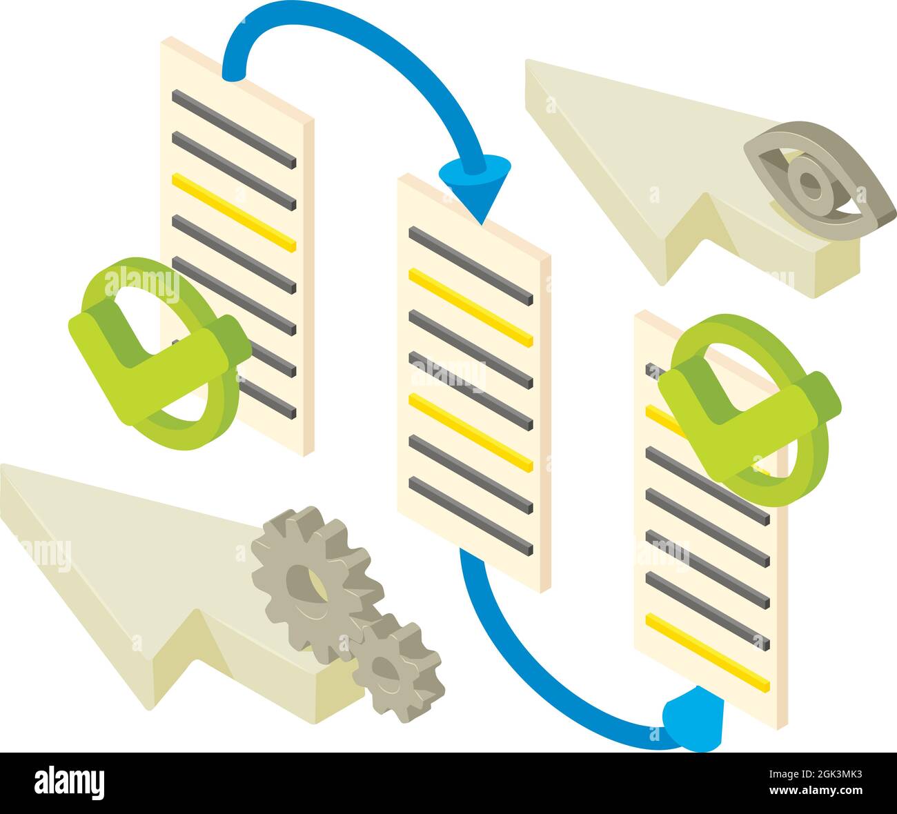 Digital ledger icon isometric vector. Web page, cursor, transition ...