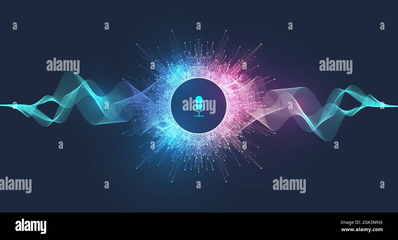 Voice assistant concept. Voice and sound recognition equalizer wave ...
