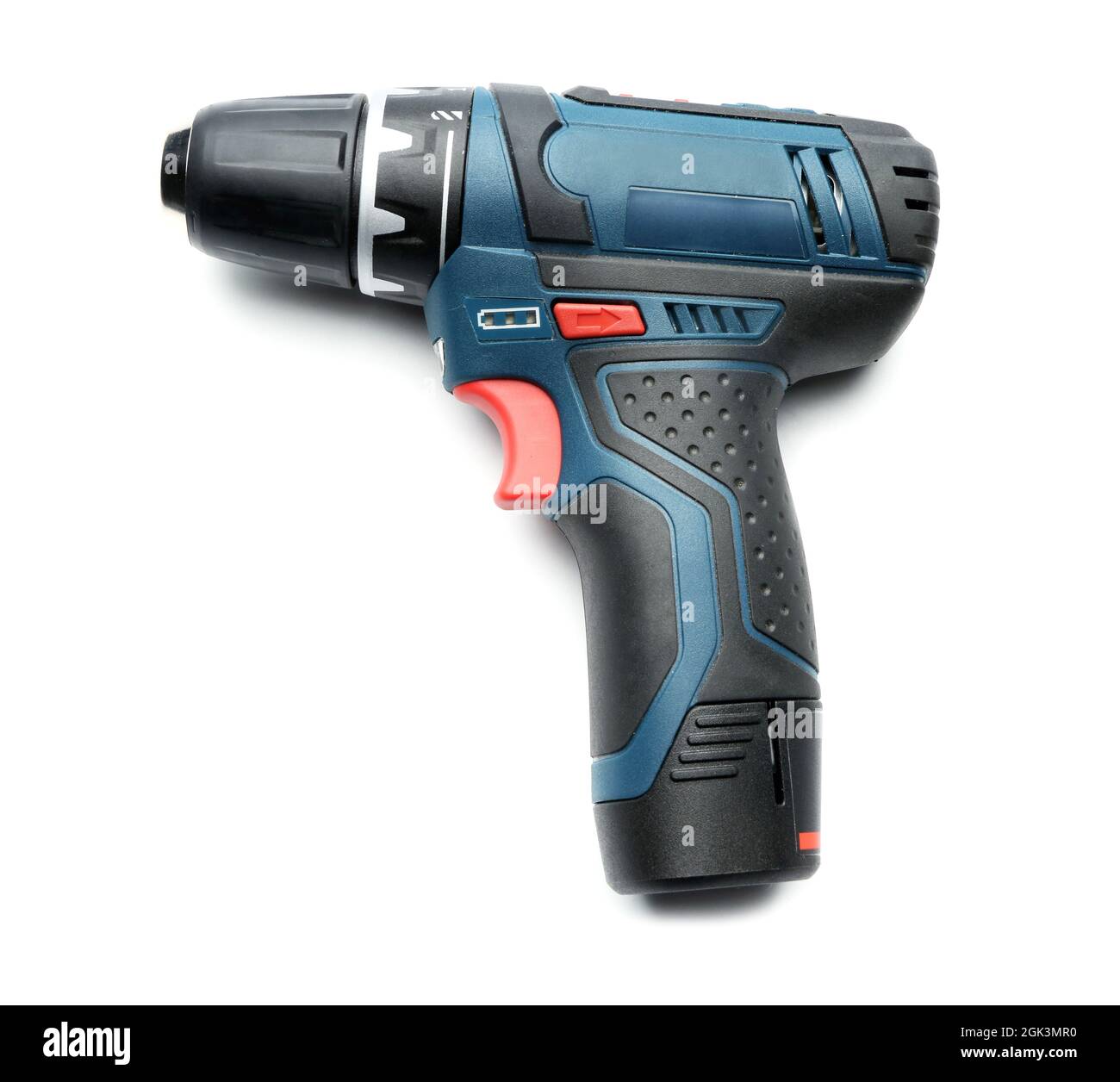 Carpenter's screw-driving machine on white background Stock Photo - Alamy