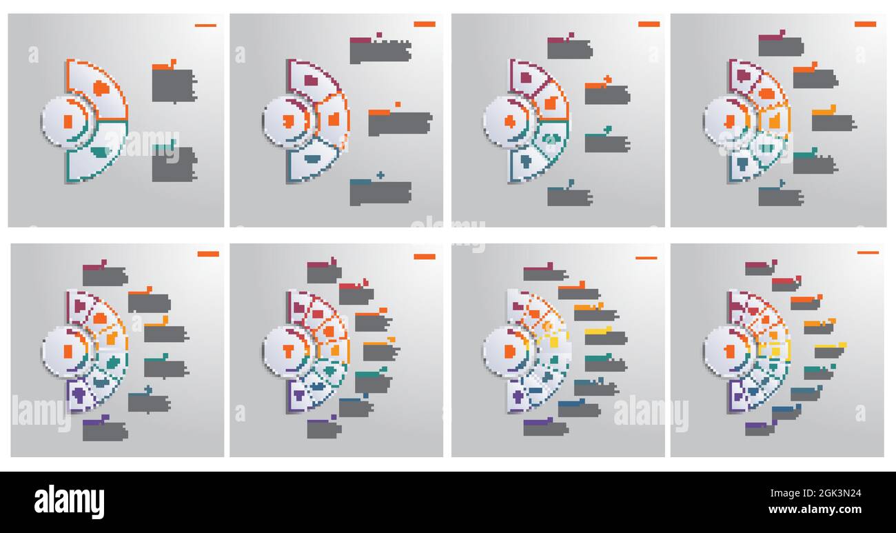 Multi-colored elements of a semicircle Infographic templates Stock ...