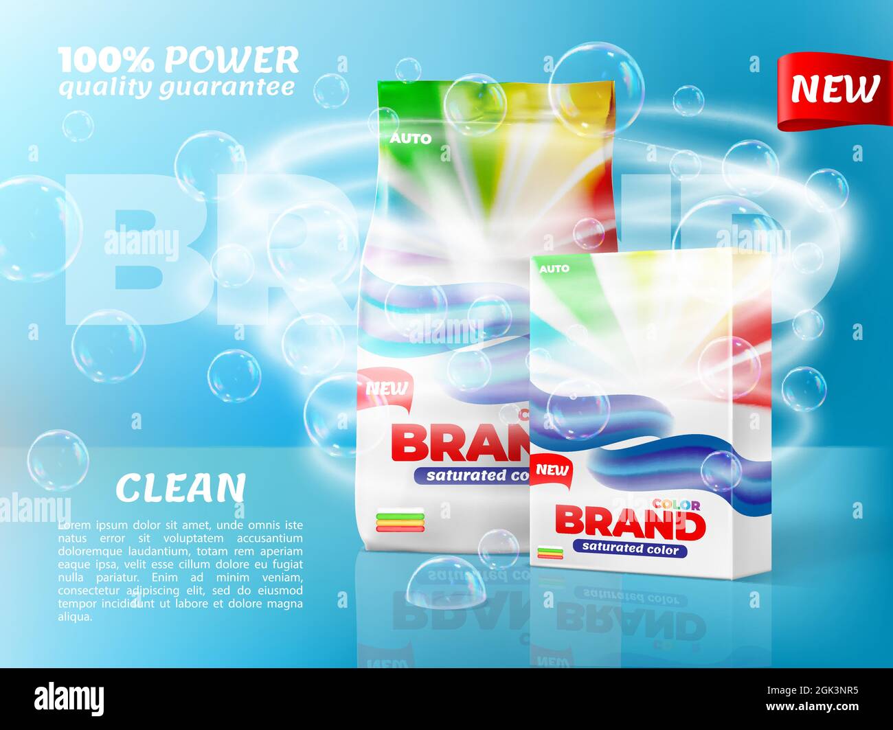 Washing Powder Ad Template Vector Realistic Laundry Detergent Packaging ... Washing Powder Ad Template Vector Realistic Laundry Detergent Packaging ...