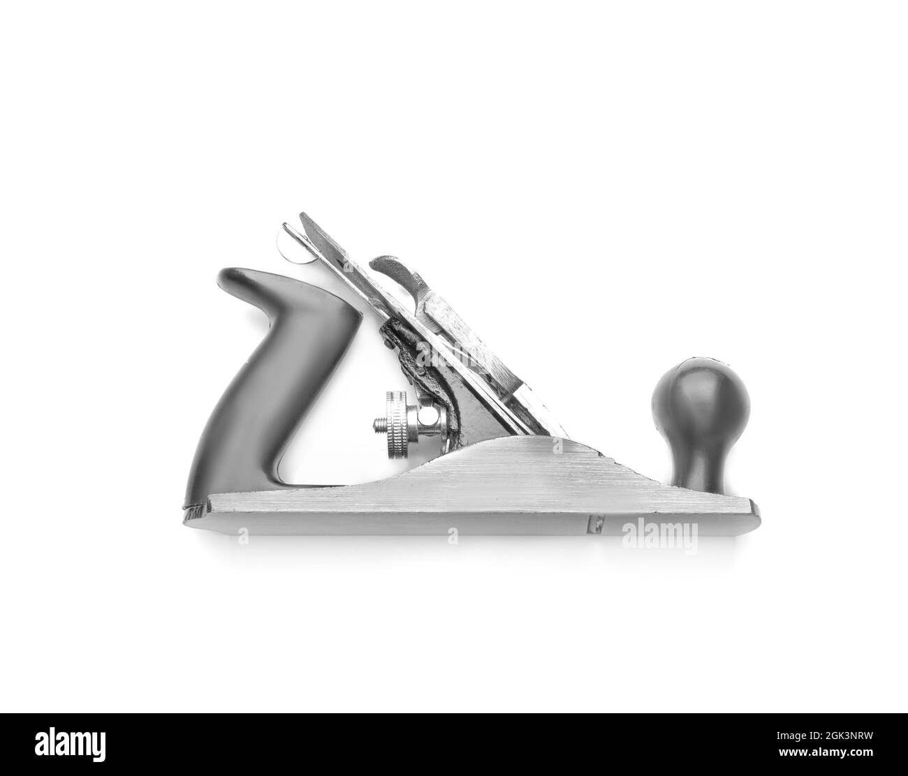 Carpenter's bench plane on white background Stock Photo - Alamy