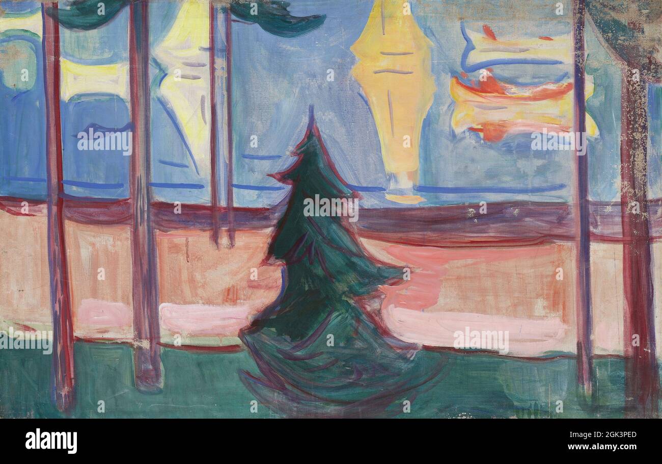 Art by Edvard Munch – Beach Landscape with Trees and Boats (1905–1906 ...