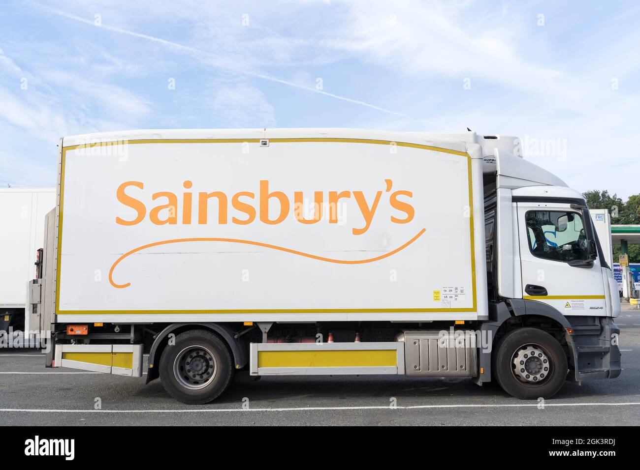 Sainsbury's delivery lorry freezer transportation Kent England Stock ...