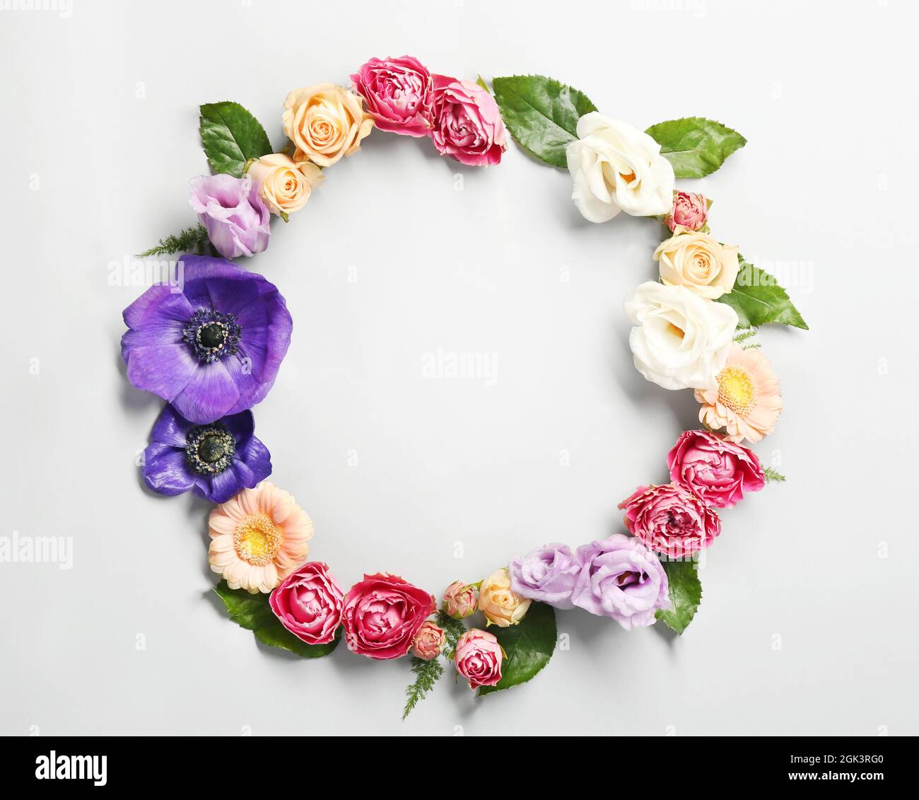 Floral frame on white background Stock Photo - Alamy