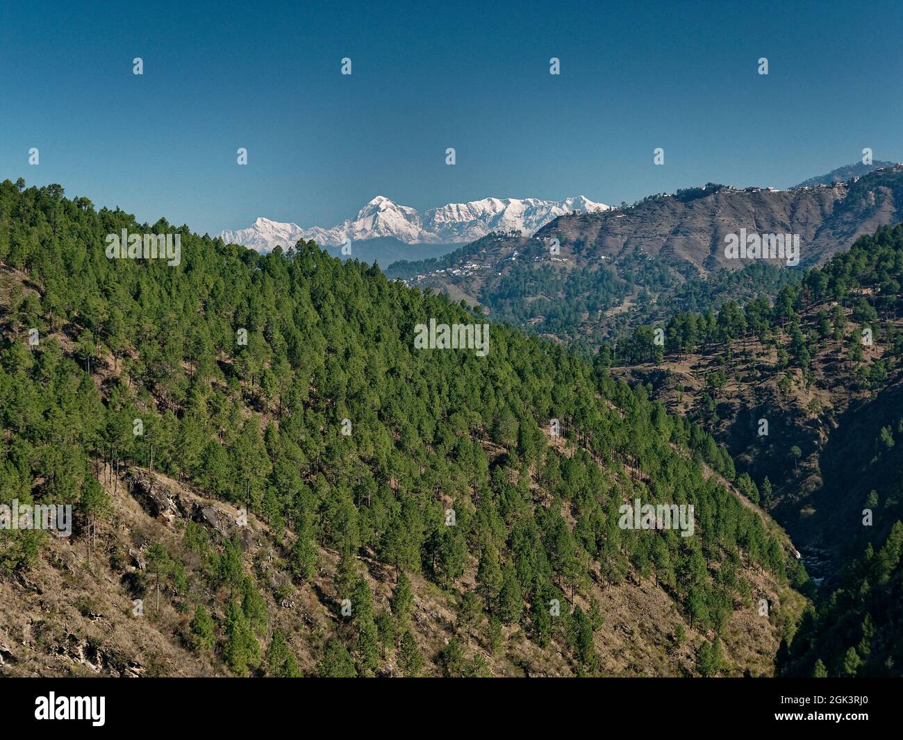 View of a mountain Trishul from valley of Himalaya Almora state ...