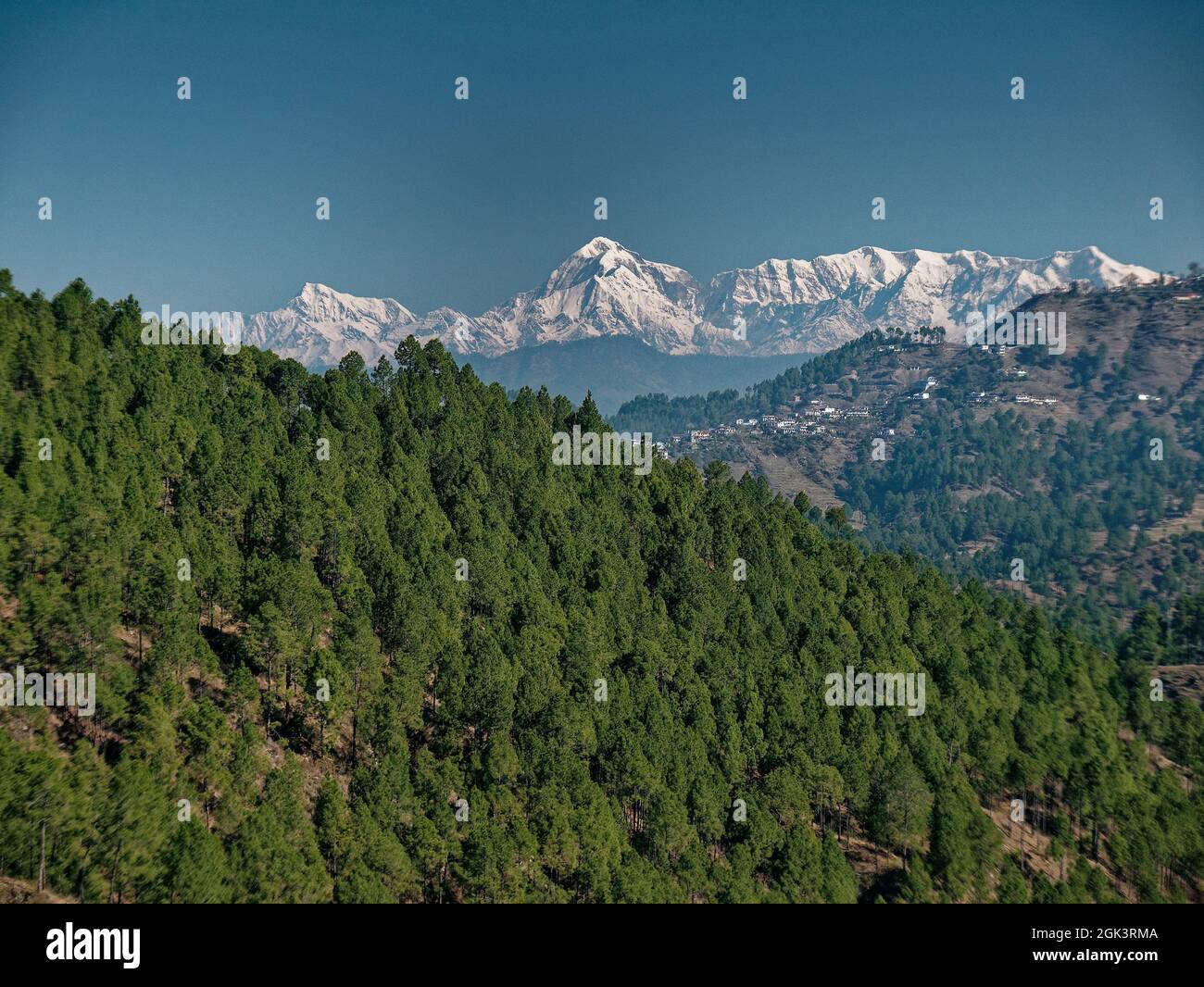 View of a mountain Trishul from valley of Himalaya Almora state ...