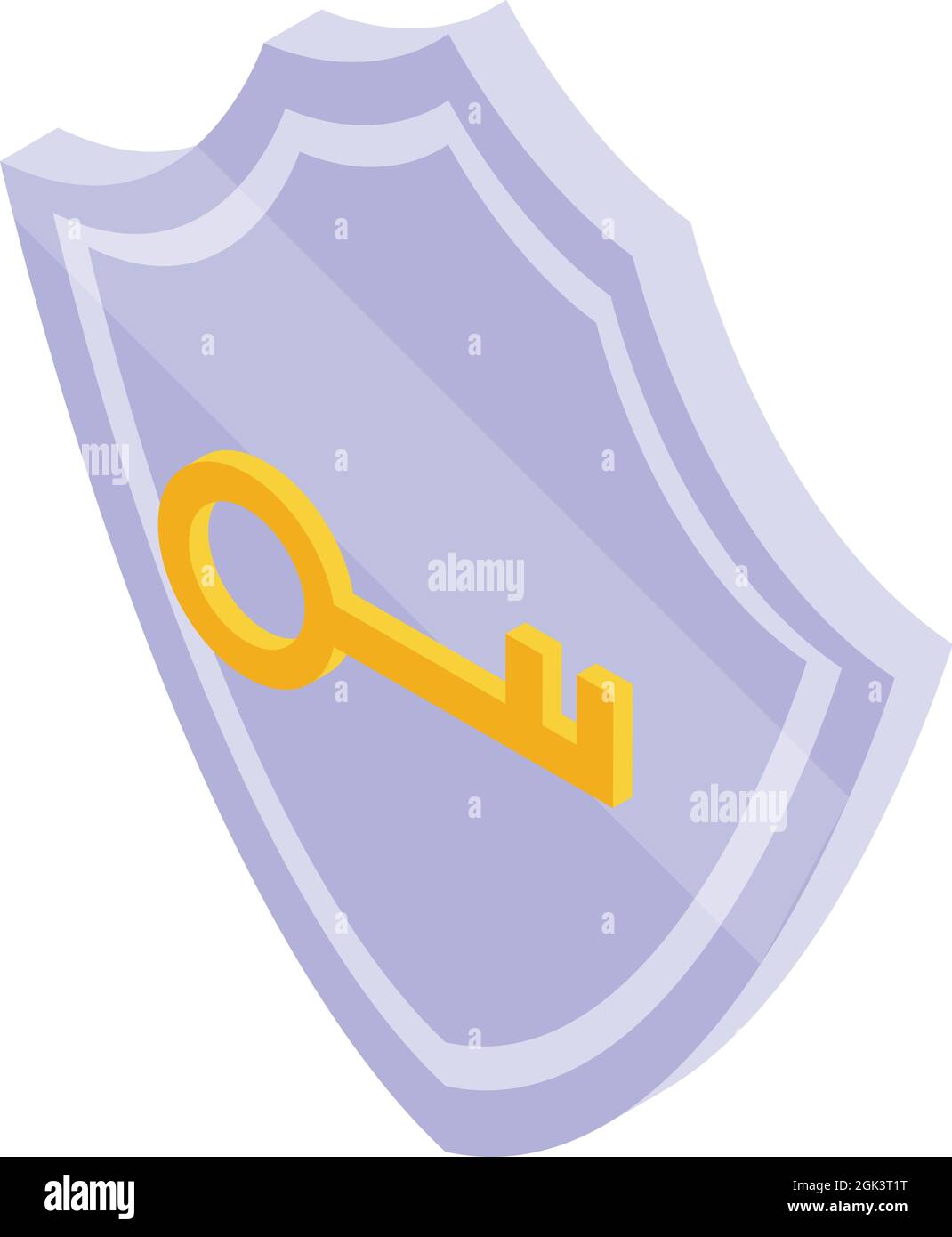 Key shield icon isometric vector. Data lock. Document secure Stock ...
