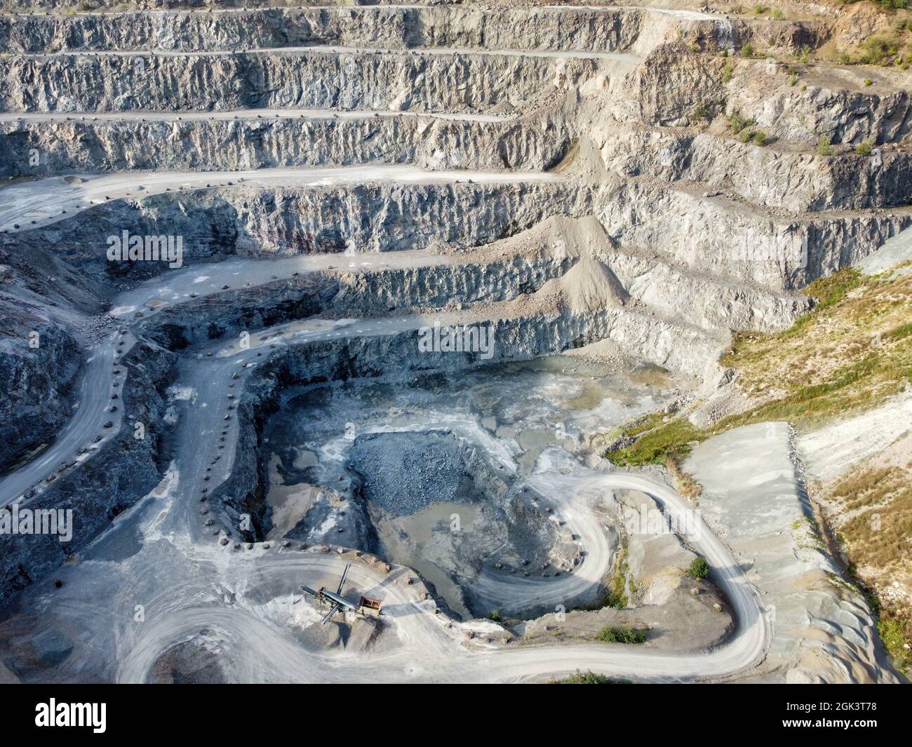 Aerial view of a quarry Stock Photo - Alamy