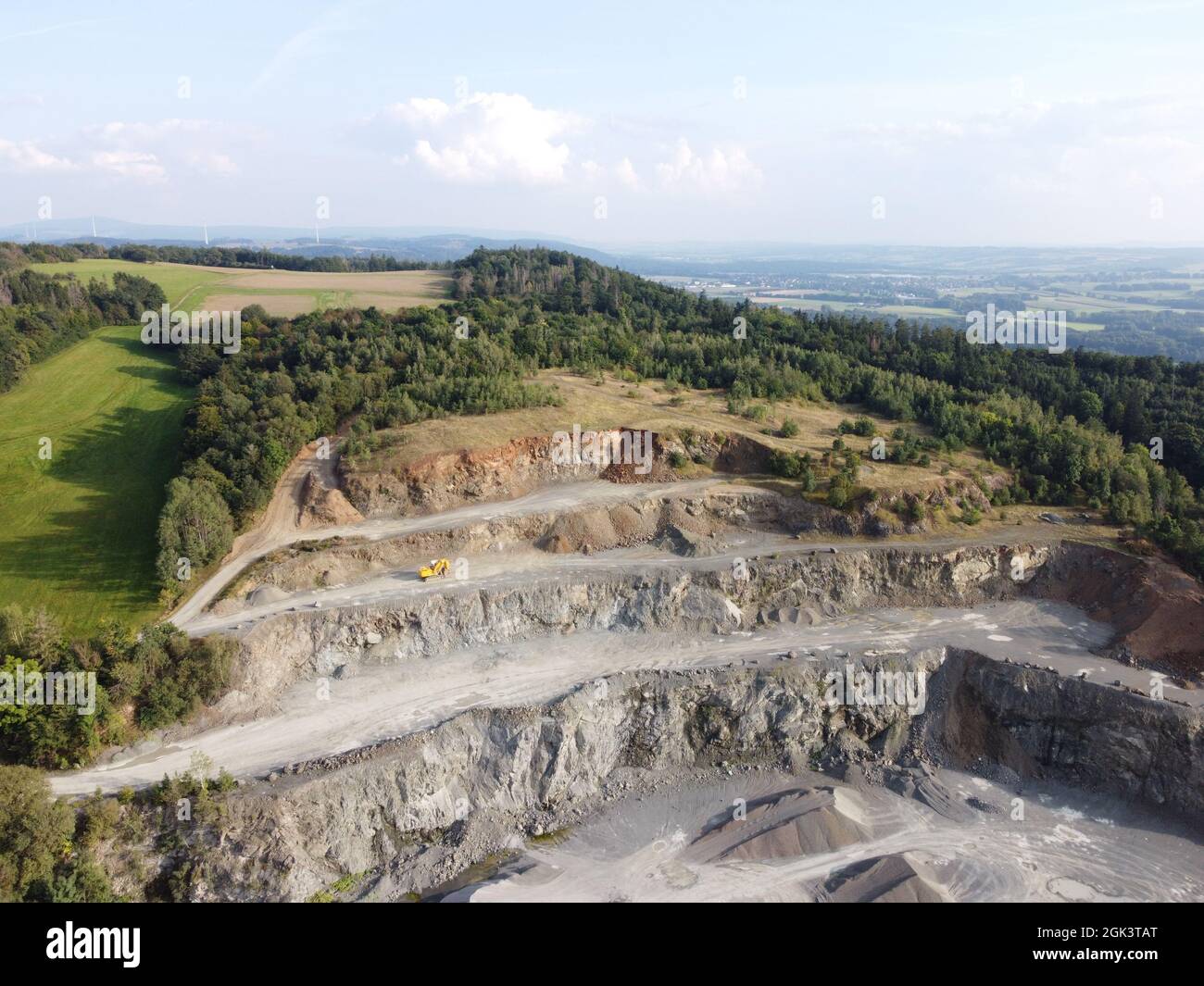 Aerial view of a large quarry Stock Photo - Alamy