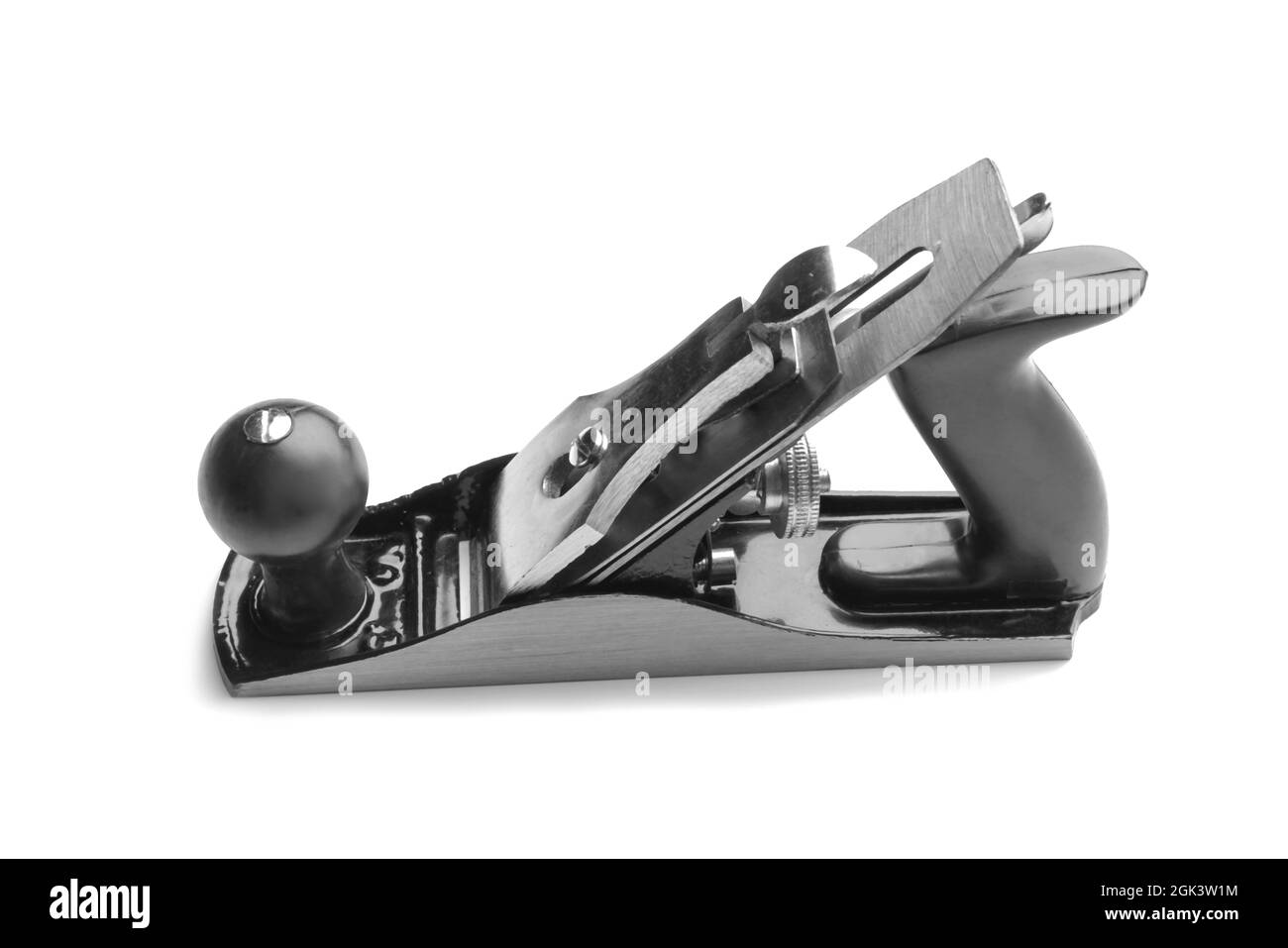 Carpenter's bench plane on white background Stock Photo - Alamy