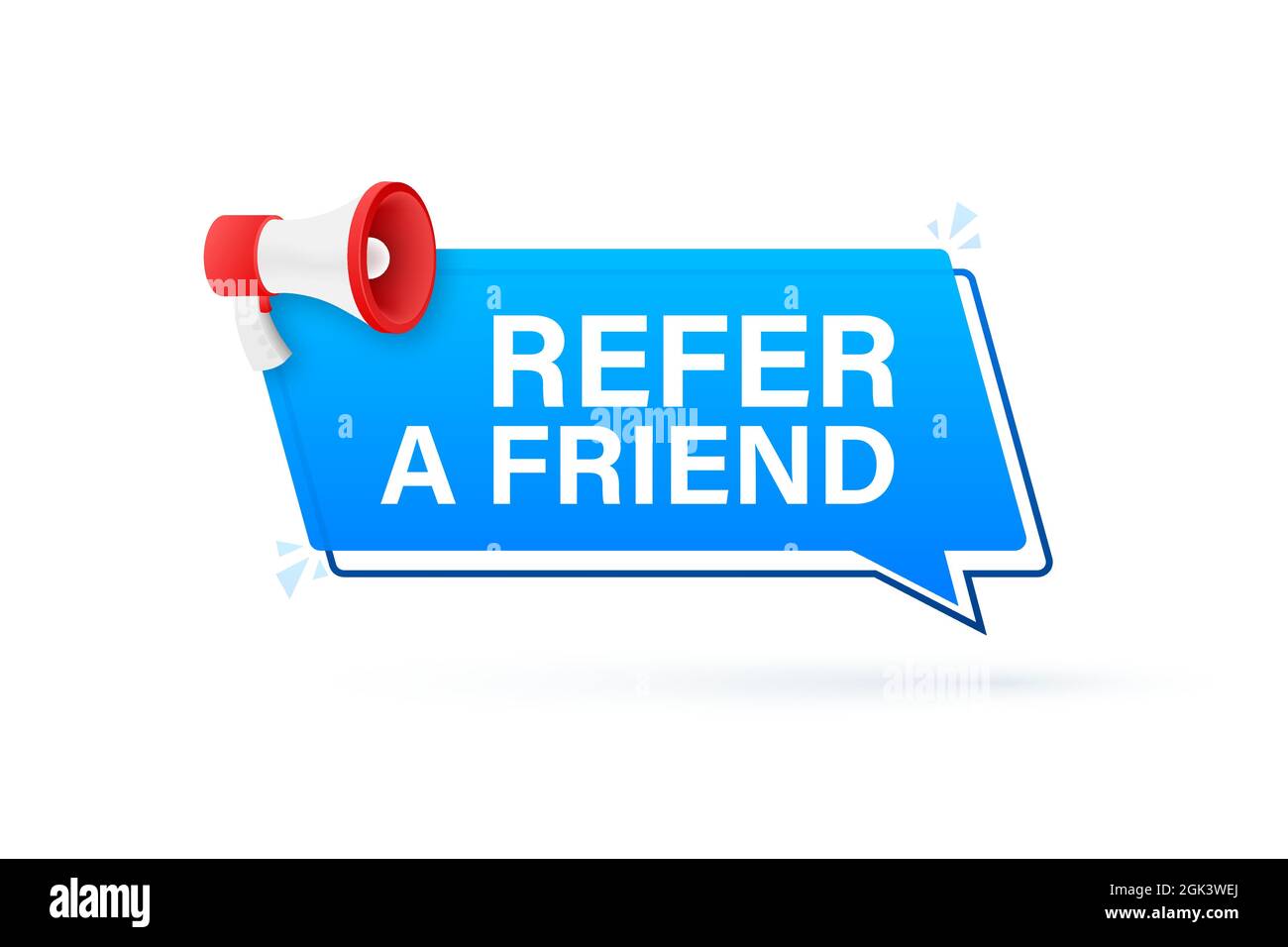 Megaphone banner, refer a friend. Vector stock illustration Stock Vector Image & Art - Alamy