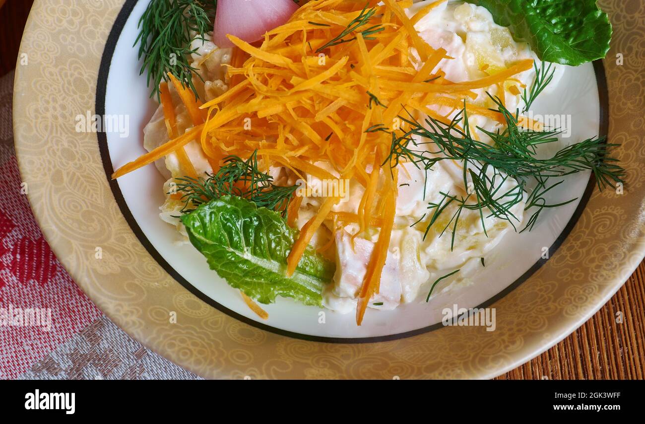 Fijian Raita - creamy cucumber and carrot salad Stock Photo - Alamy