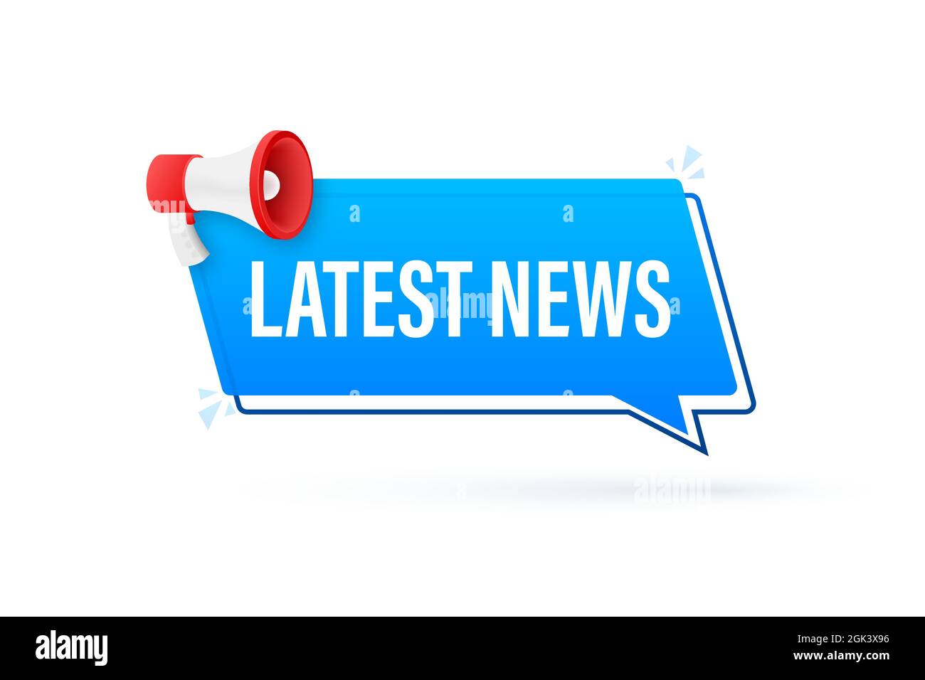 Megaphone with Latest news. Megaphone banner. Web design. Vector stock ...