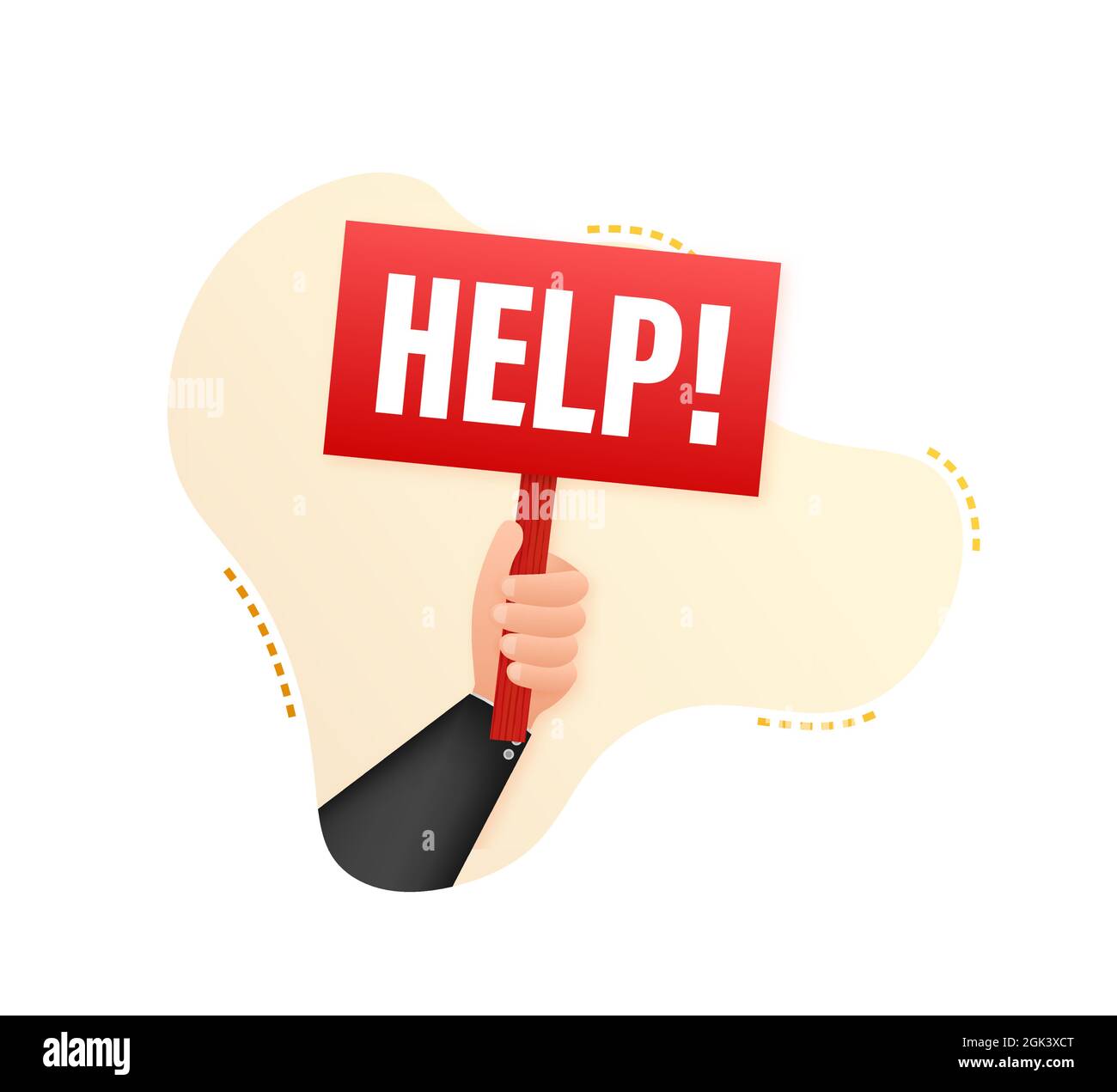 Help hands holding protest signs. Vector stock illustration Stock ...