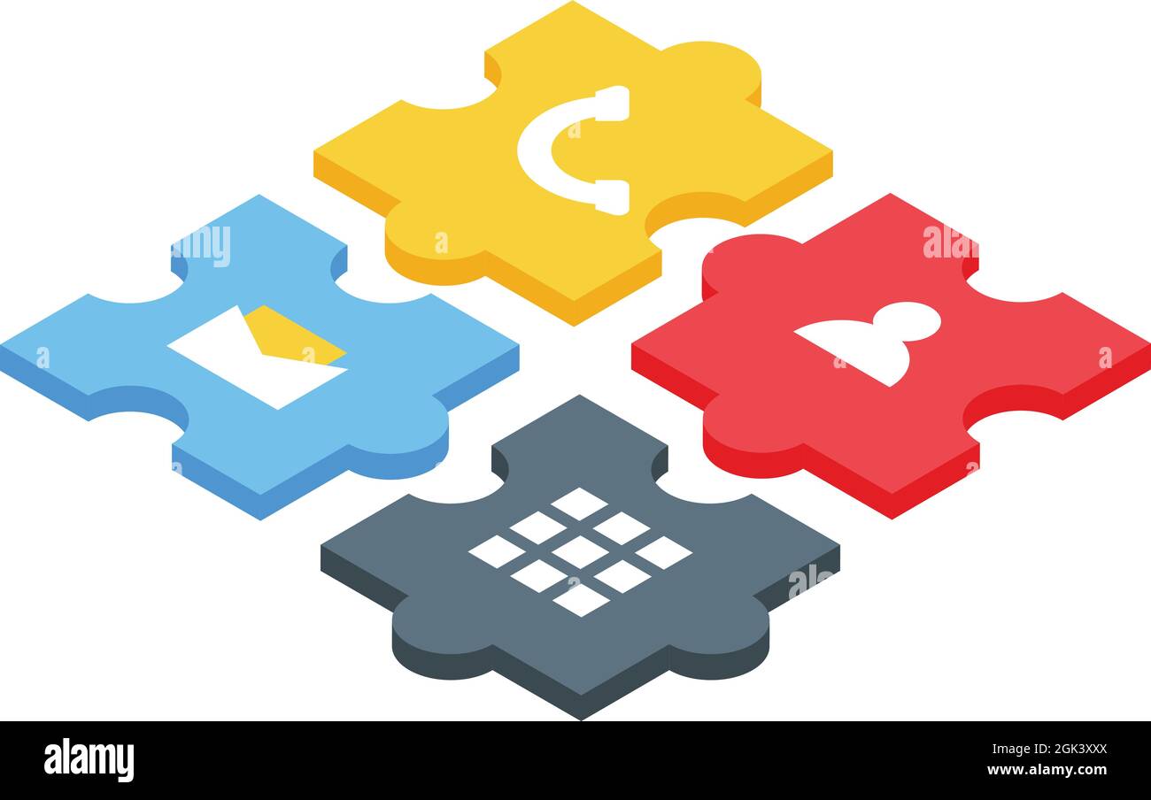 Api puzzle icon isometric vector. Code development. Software integration Stock Vector Image ...