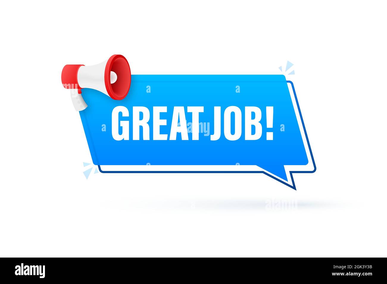 Megaphone with Great job. Megaphone banner. Web design. Vector stock ...