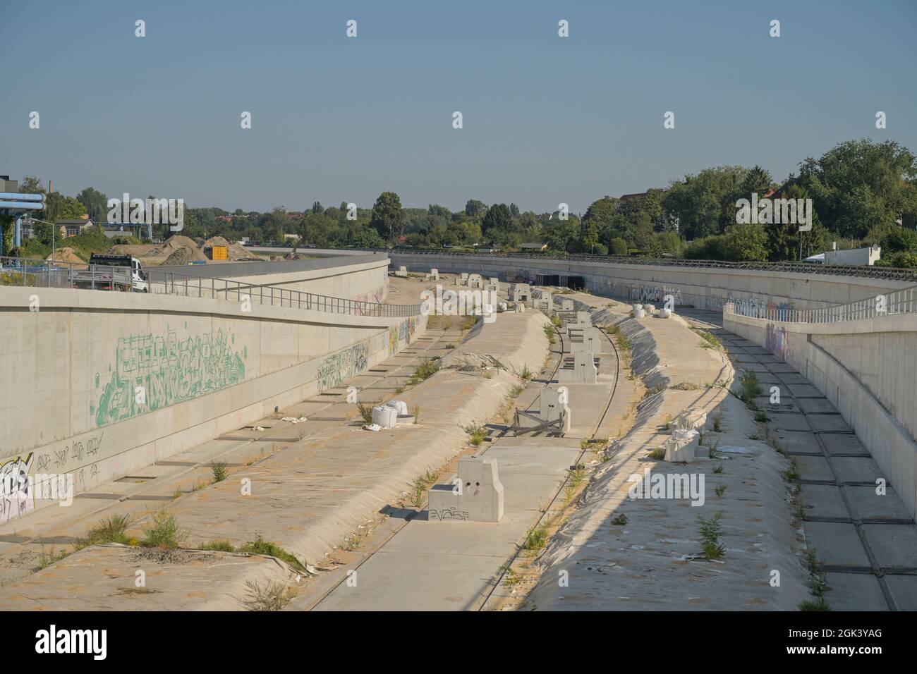 Neubau Autobahn A100, Höhe Sonnenallee, Neukölln, Berlin, Deutschland ...