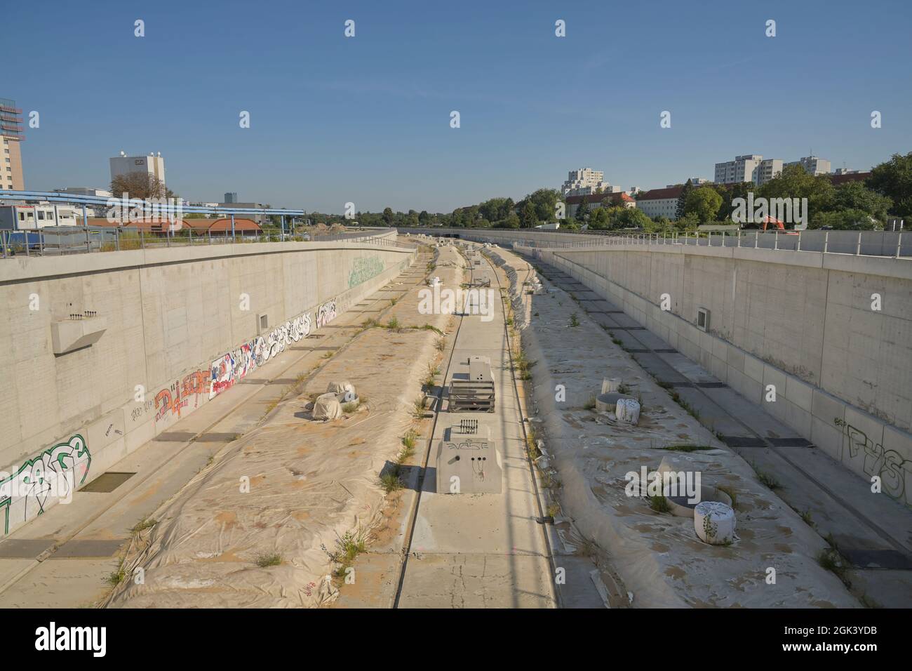 Neubau Autobahn A100, Höhe Sonnenallee, Neukölln, Berlin, Deutschland ...