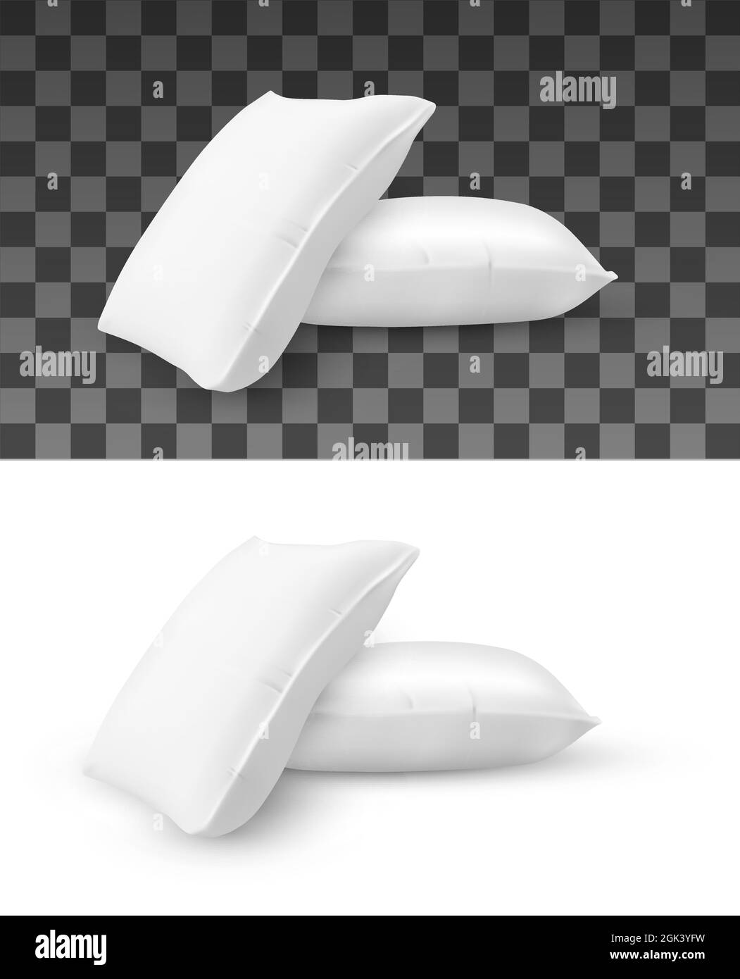 Pillows and bed and side view Stock Vector Images - Alamy