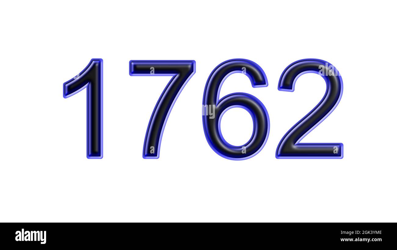blue 1762 number 3d effect white background Stock Photo - Alamy