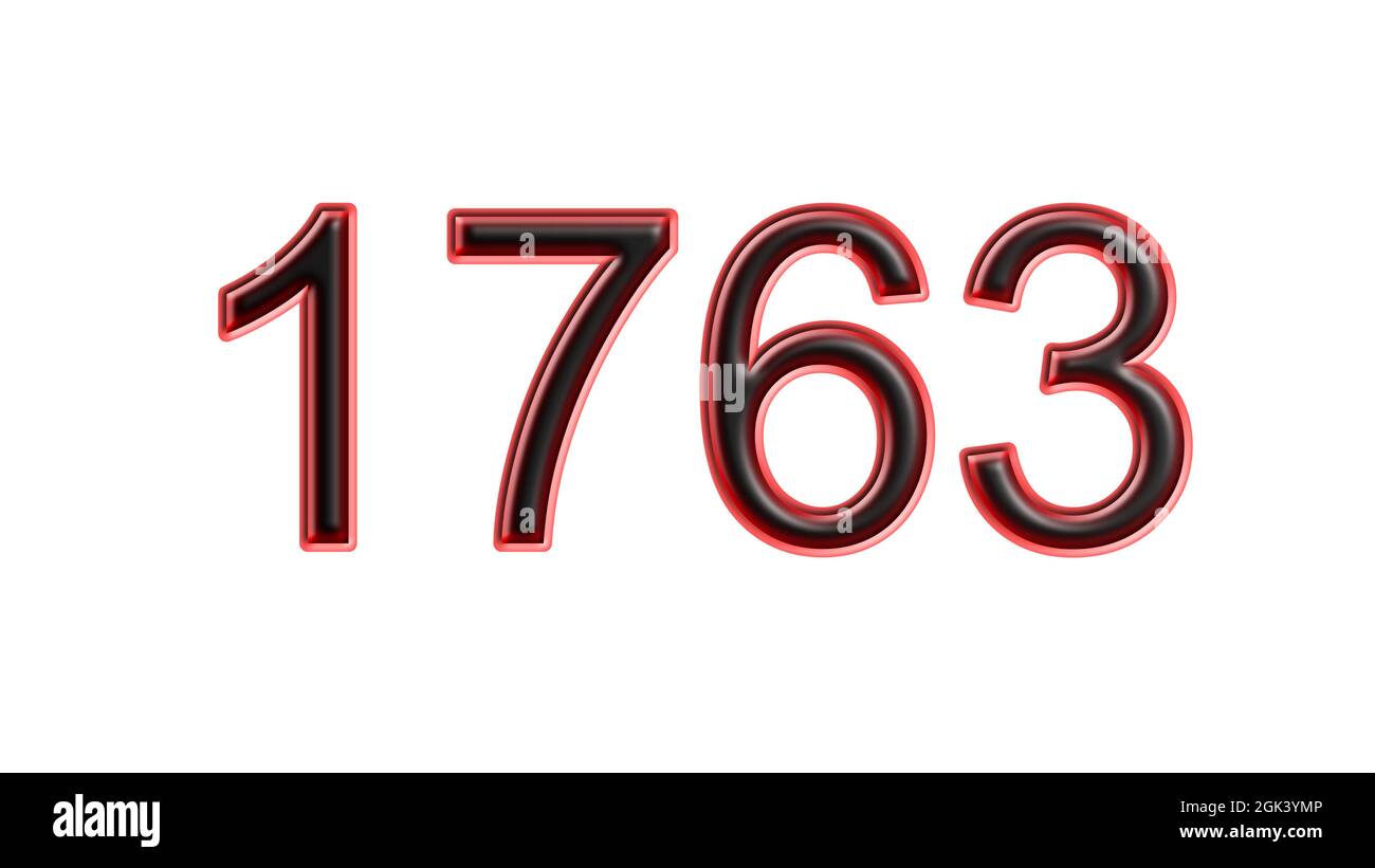 red 1763 number 3d effect white background Stock Photo - Alamy