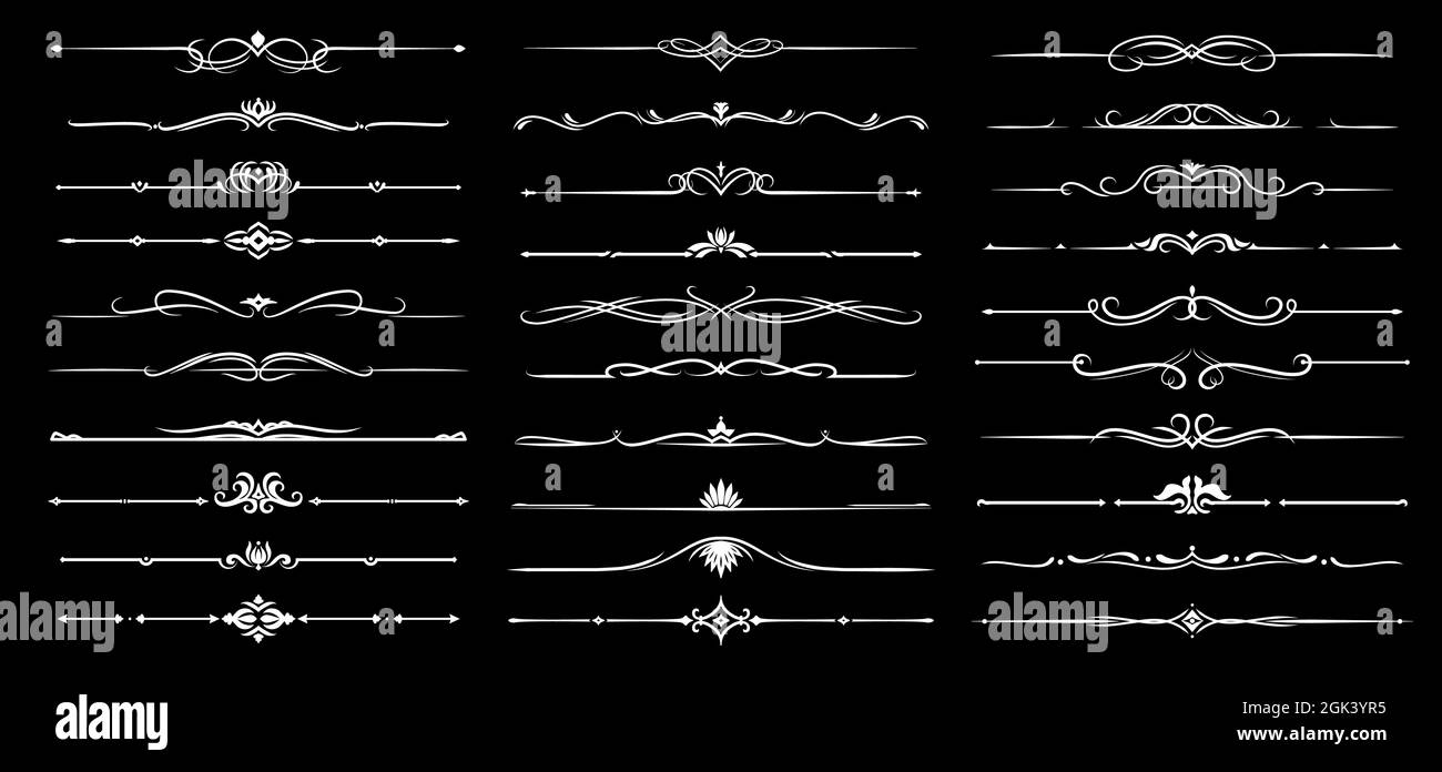 Vintage floral dividers and border embellishments. Wedding invitation ...