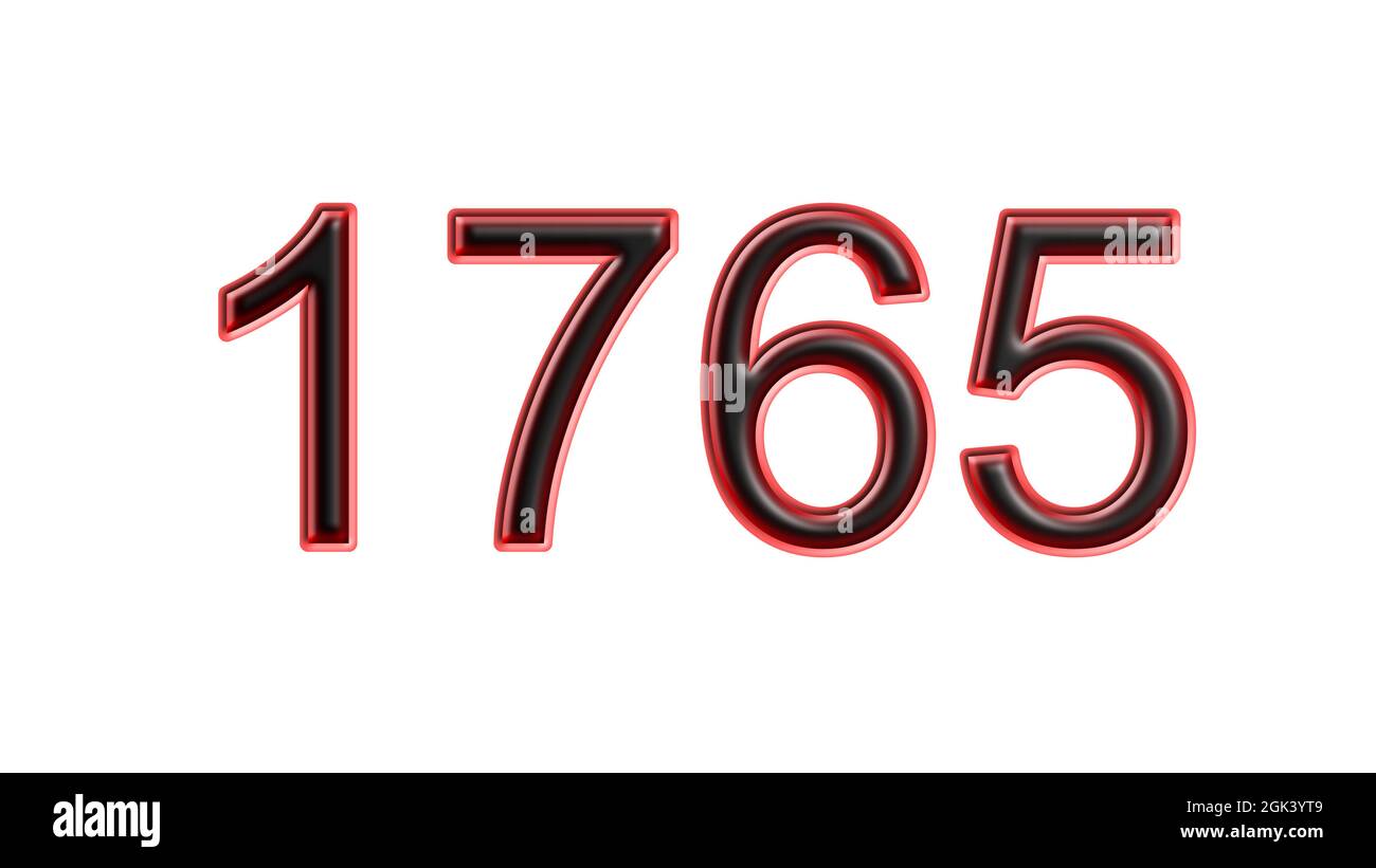 red 1765 number 3d effect white background Stock Photo - Alamy
